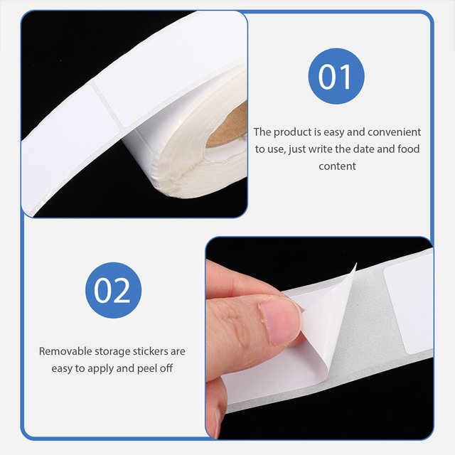 dissolvable food labels 2 Rolls Blank Writable Sticker Food Date ...
