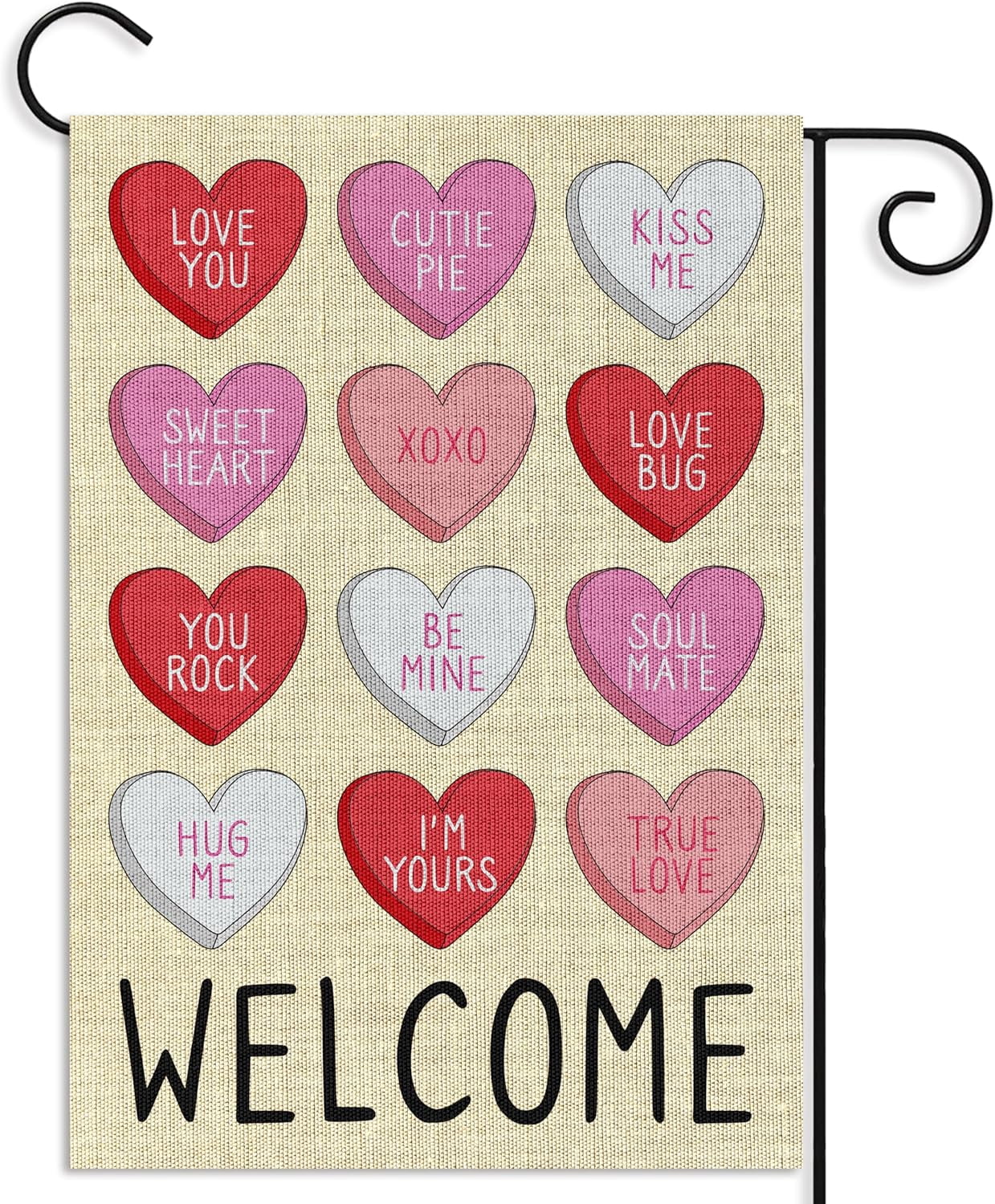 diyeu Valentine''s Day Garden Flag - 12 X 18 Inch Conversation Heart ...