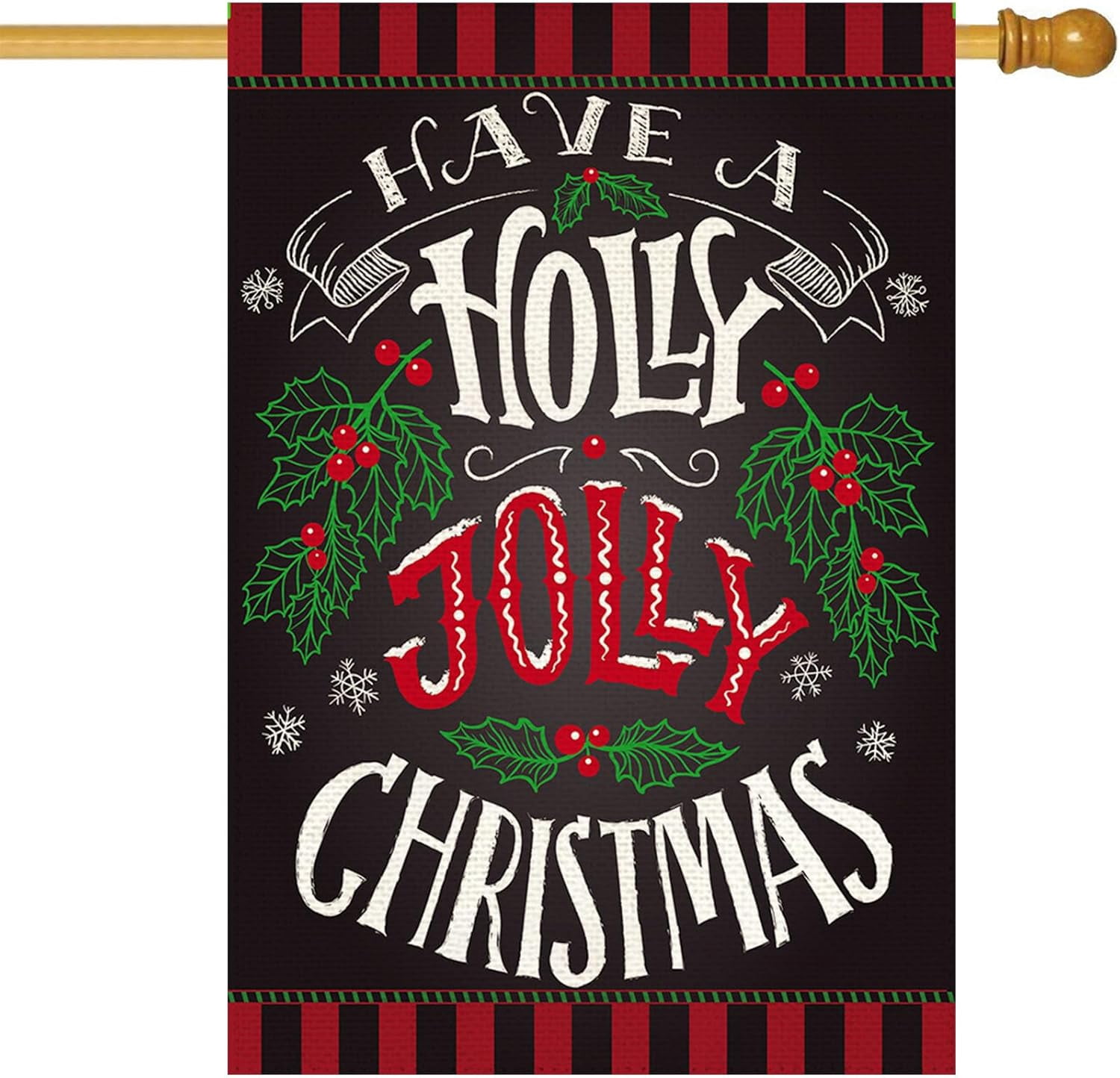diyeu Winter Christmas Garden Flag 12.5 x 18 Inch Double Sided Burlap ...