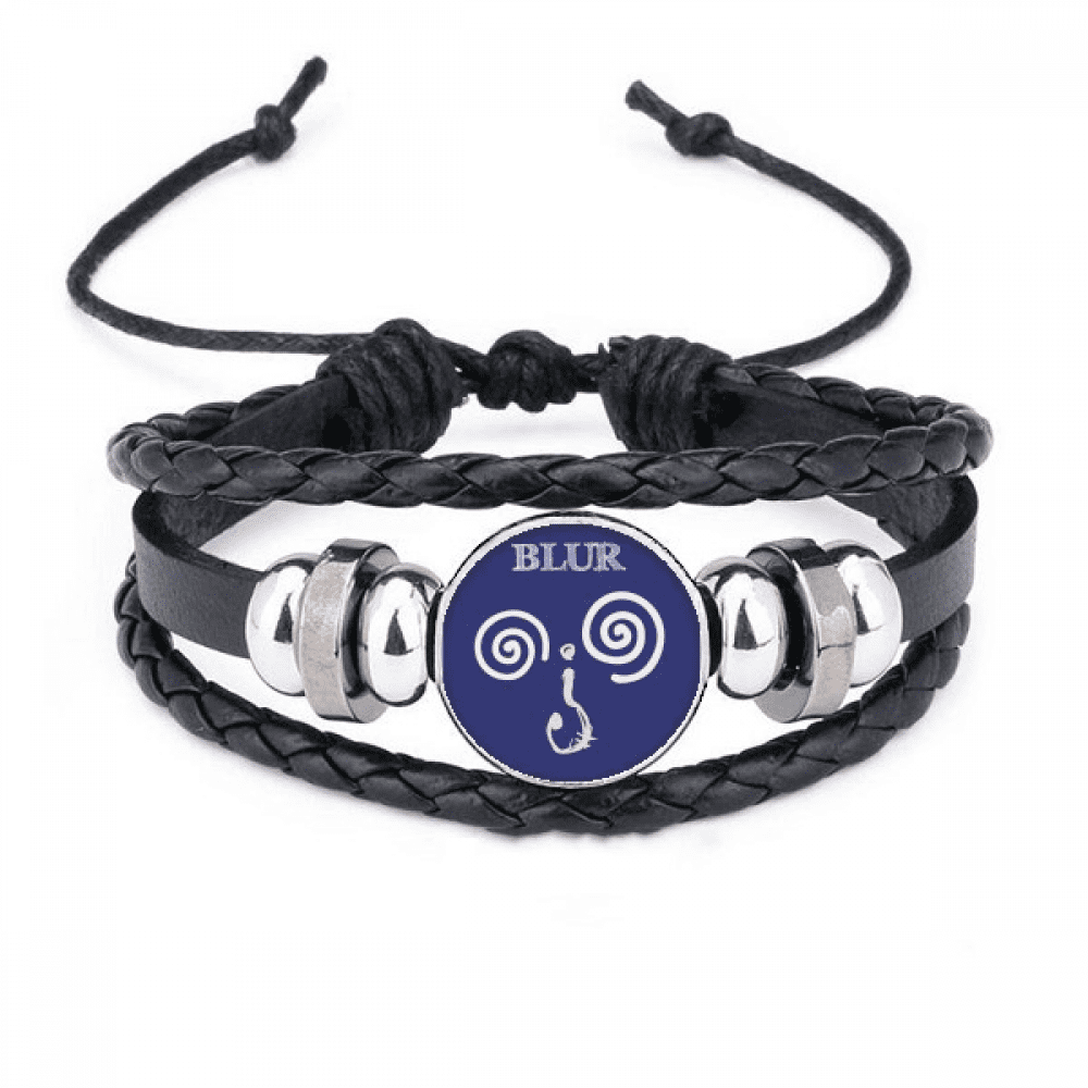 dizzy blue emotion question mark bracelet braided leather woven ...