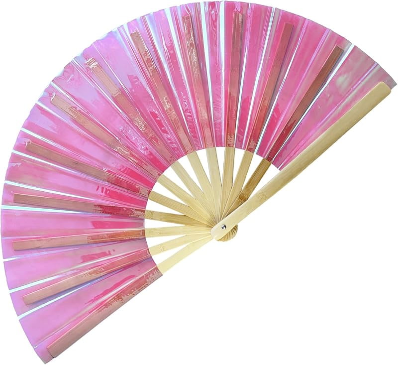 dmjuncong 1Pcs Large Folding Hand Rave Fan,Clack Handheld Fan ...