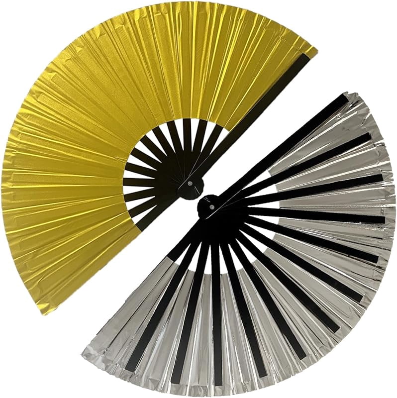 dmjuncong 1Pcs Large Folding Hand Rave Fan,Clack Handheld Fan ...
