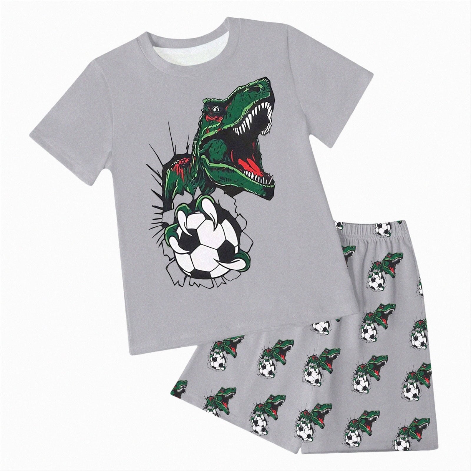 dmqupv Boy Short Pajamas Children's Summer Cotton Set of Cartoon Print ...