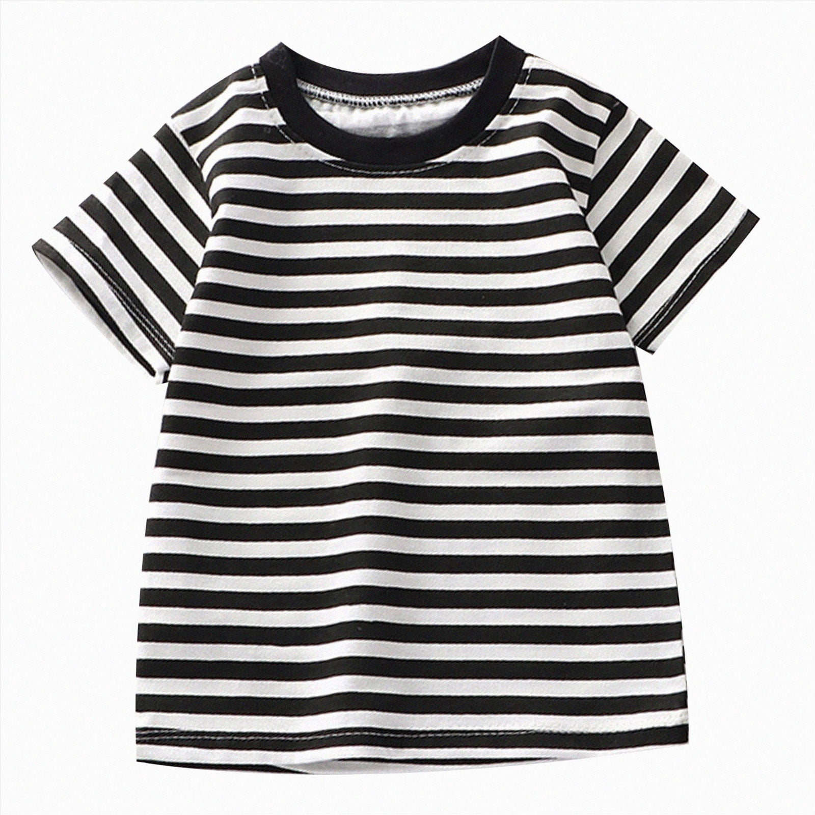 dmqupv Girl Tops Summer Children's Short Sleeved Striped T Shirt Pure ...