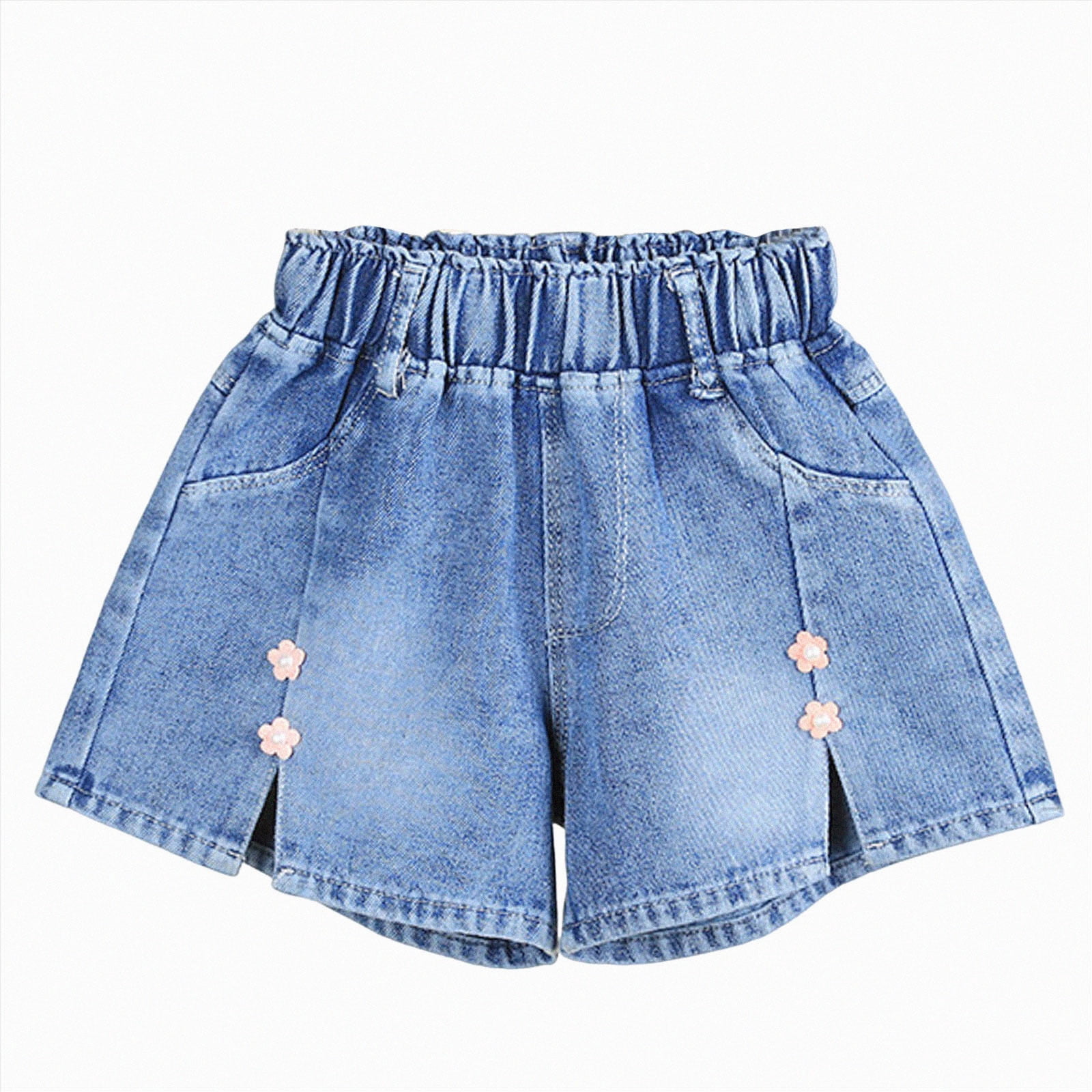dmqupv Girls Jean Shorts Girls Casual Denim Shorts Summer High Waist ...