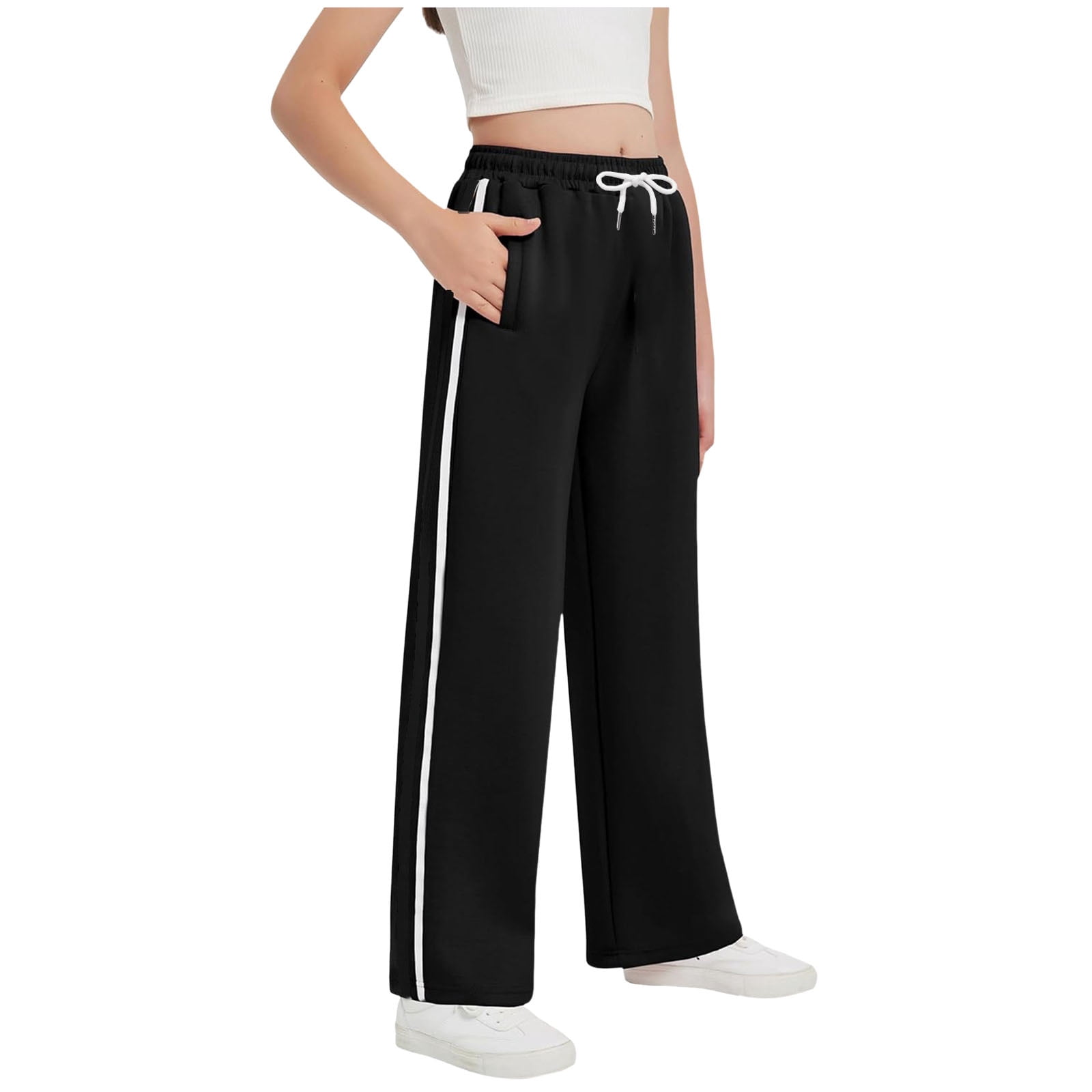 dmqupv Girls School Uniform Pants Girls High Waisted Pants Girls Casual ...