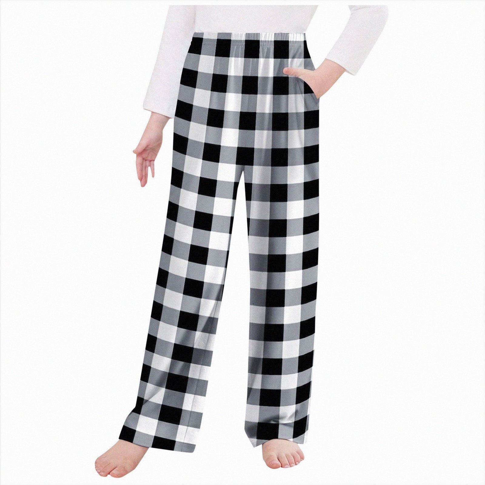 dmqupv Girls Slacks Girls Casual Jogger Pants Soft Breathable Loose Fit ...