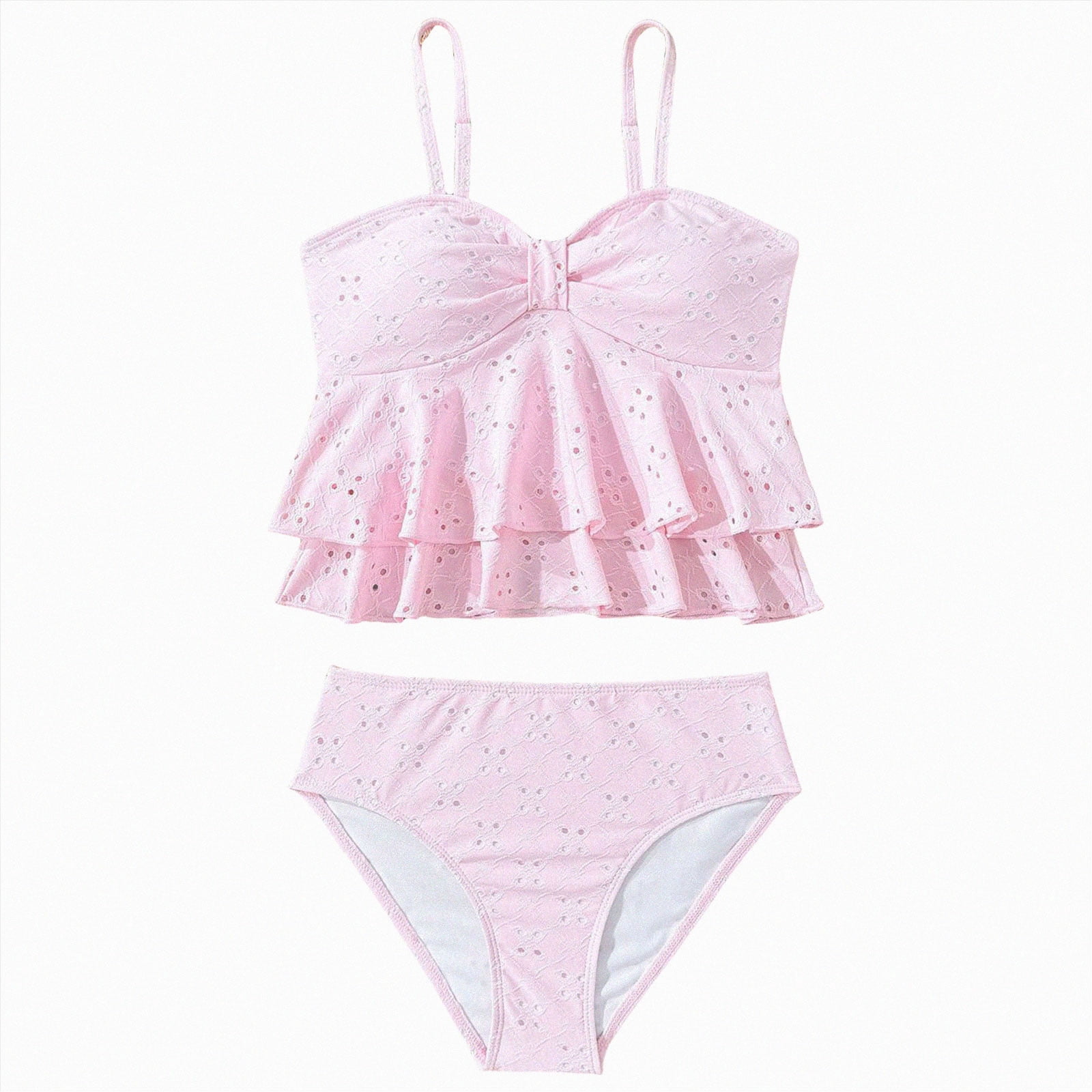 dmqupv Girls Tankini Girls 2 Piece Tankini Swimsuit Ruffle Design ...
