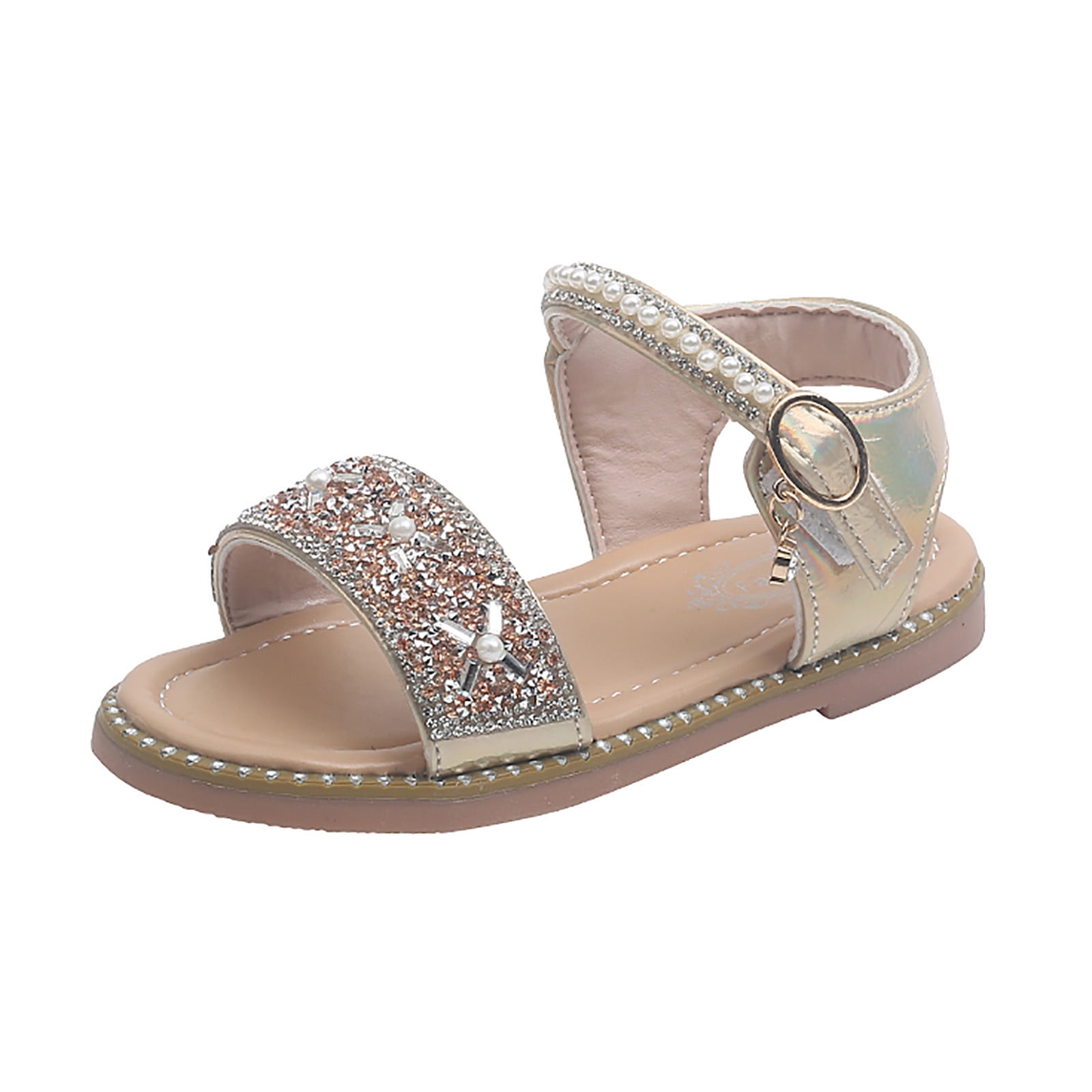 dmqupv Gymnastics Slides Toe Rhinestone Princess Dress Flat Shoes ...