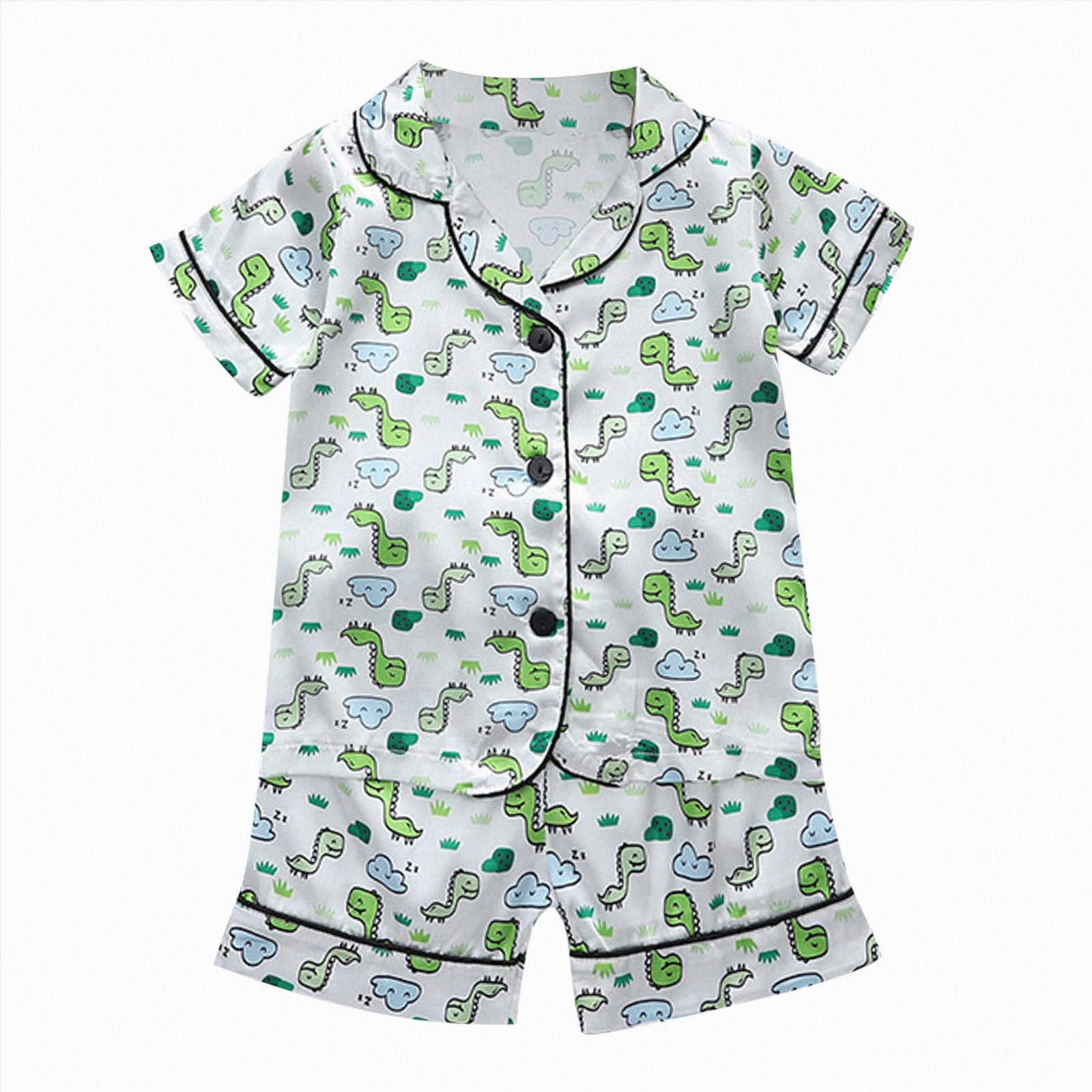 dmqupv Kids Silk Pajamas Kids Toddler Baby Girls Spring Summer Cartoon ...