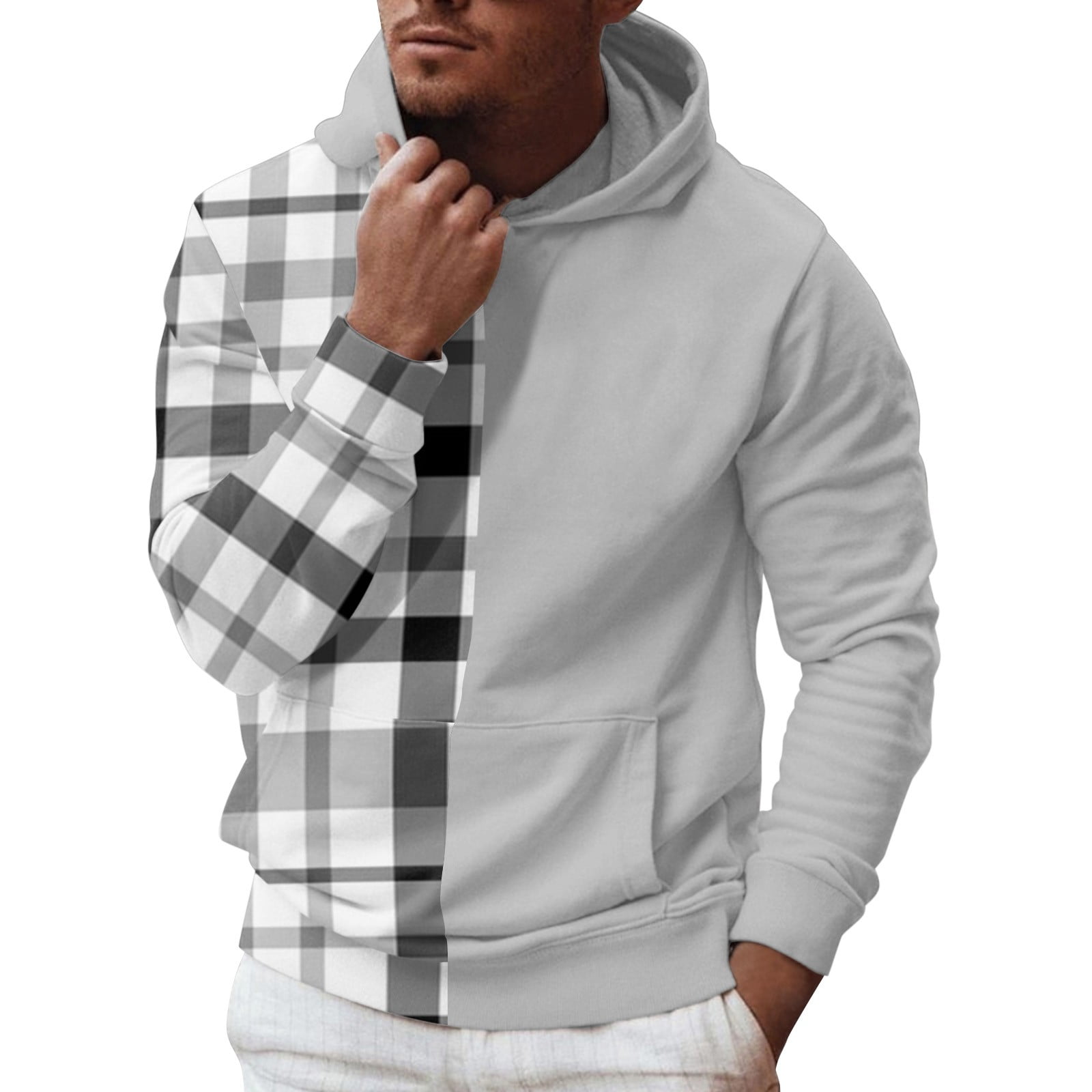 dmqupv Mens Streetwear Zip Up Hoodie Men's Everyday Quarter Zip ...