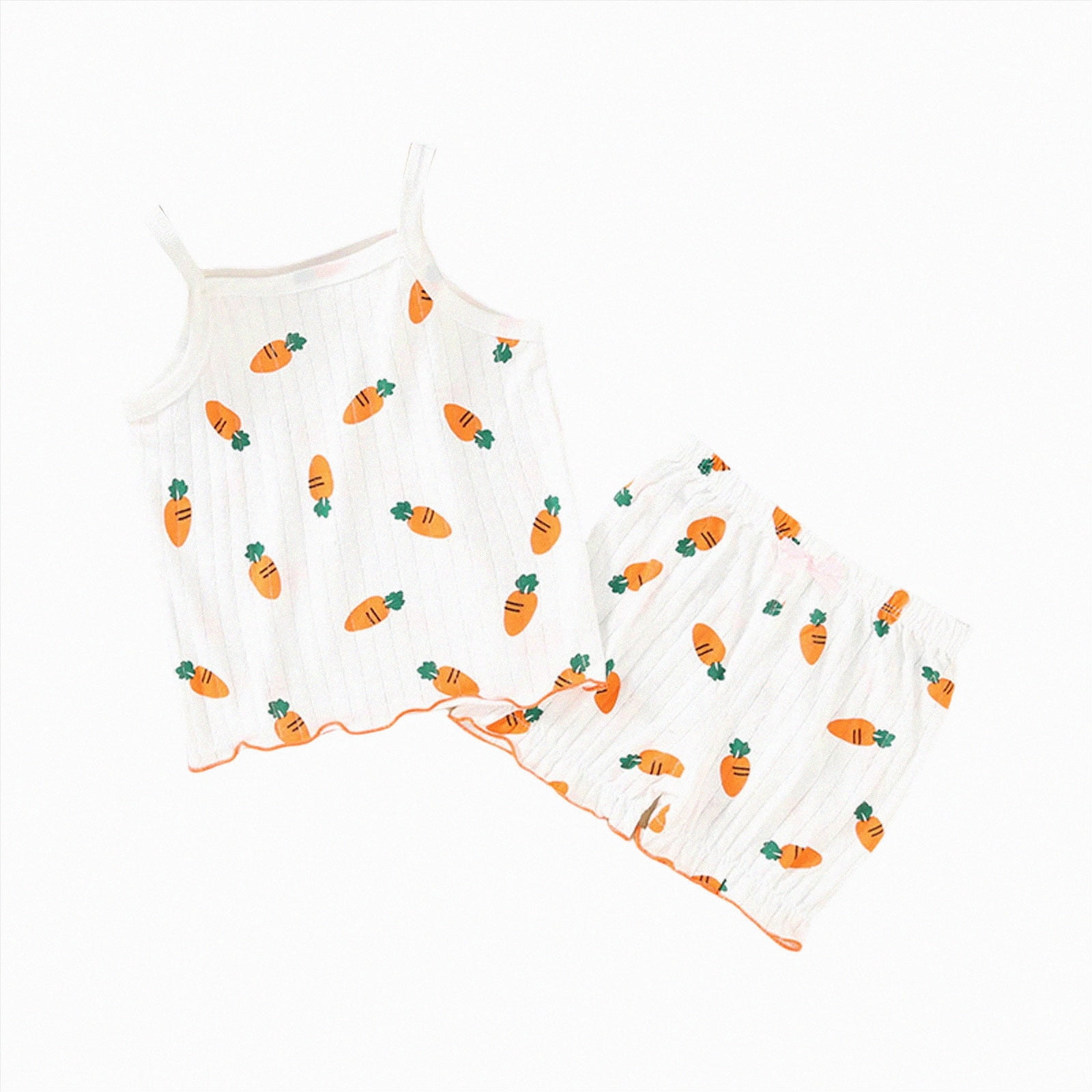 dmqupv Pajama Set for Girl Girls Pajama Set Sleeveless Tops and Ruffled ...