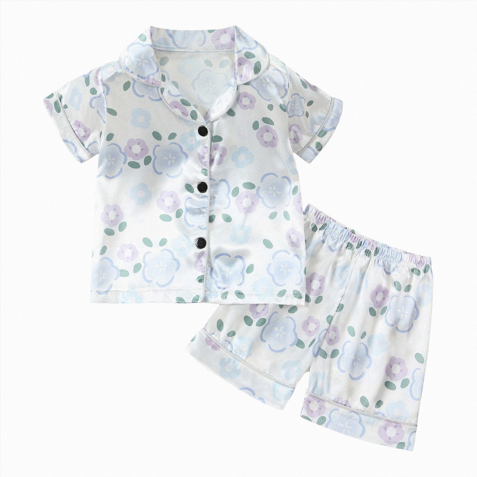 dmqupv Toddler Girl Pjs Girls Silk Pajamas Set Satin Pjs for Kids ...