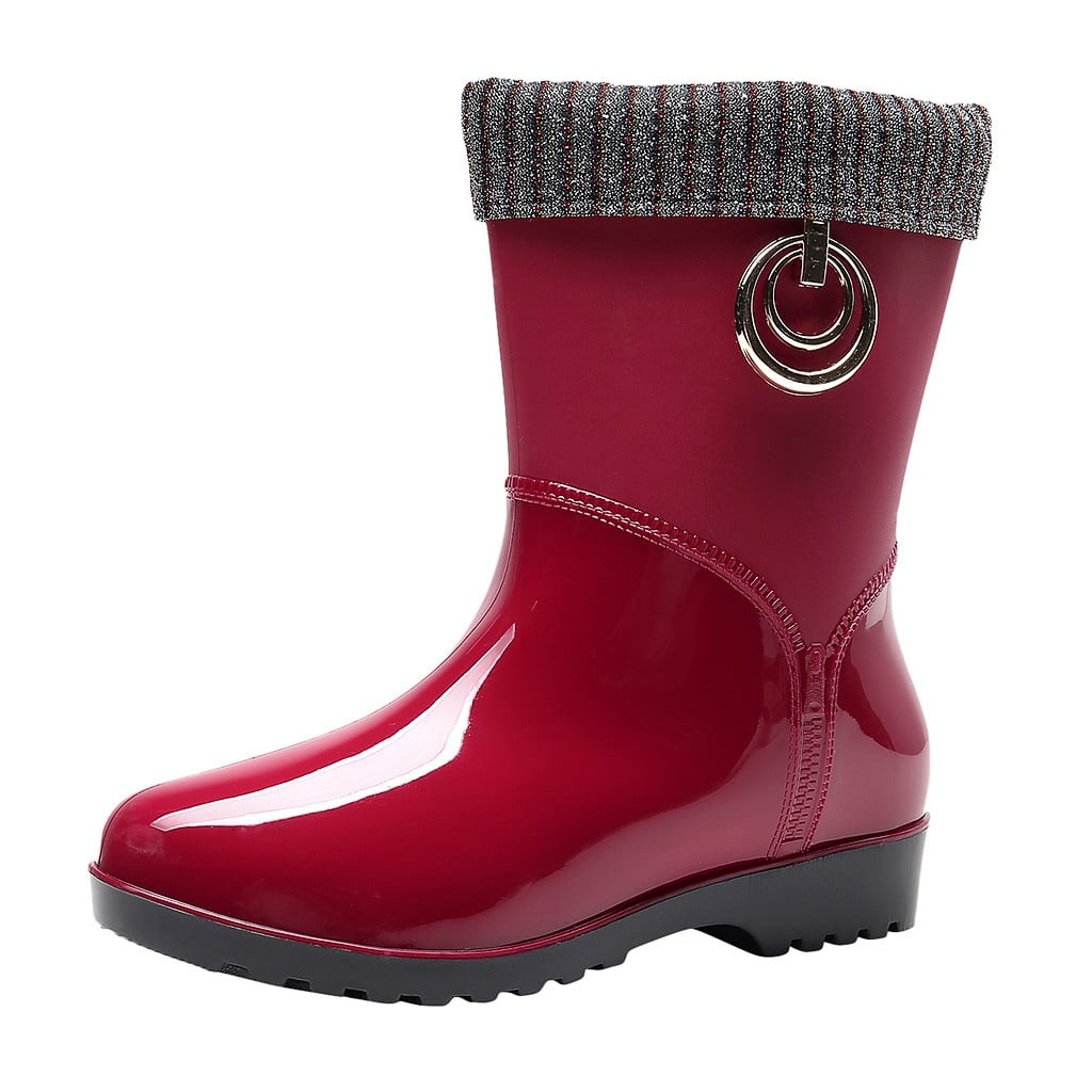 dmqupv Winter Boots Warm Snow Boots Women's Non-Slip Rain Boots Outdoor ...