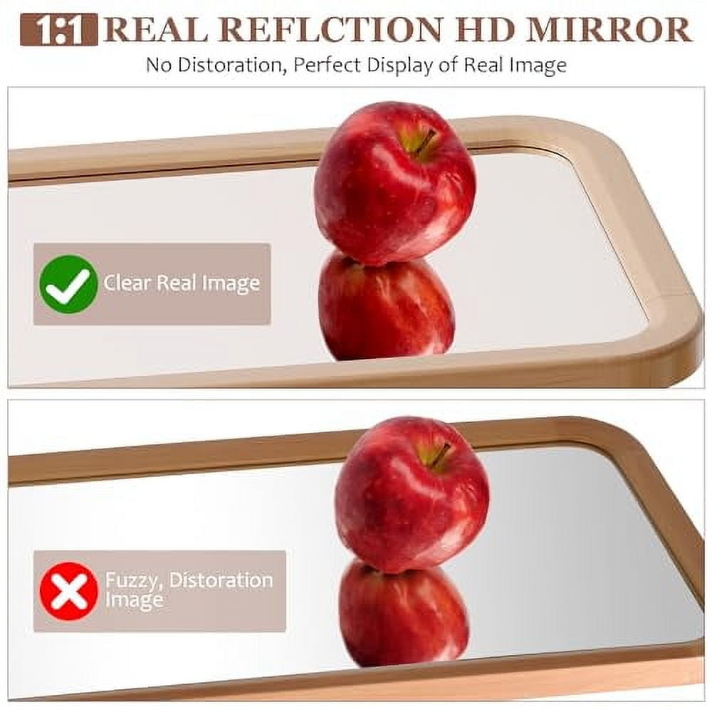dnbss 47"x16" Solid Wood Frame Full Body Mirror, Wooden Full Length ...