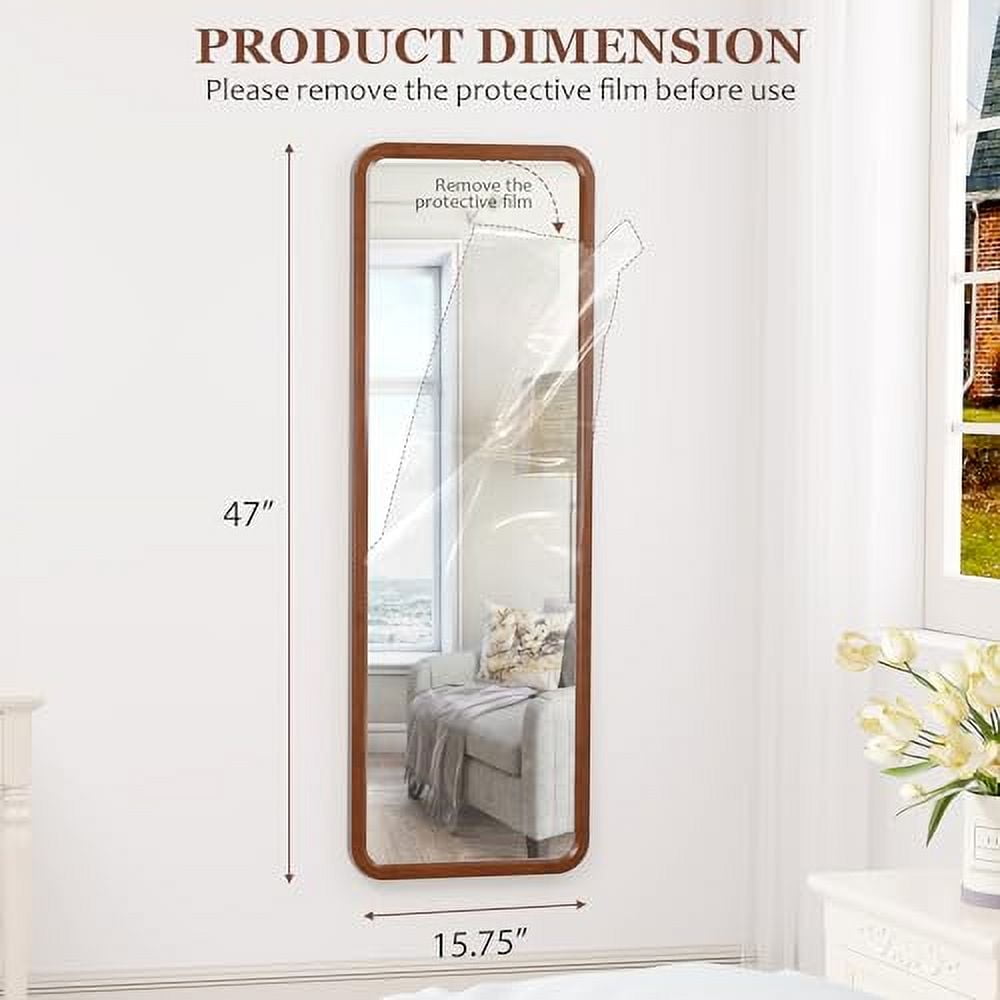 dnbss 47"x16" Wooden Full Length Hanging Mirror for Wall, Solid Wood ...