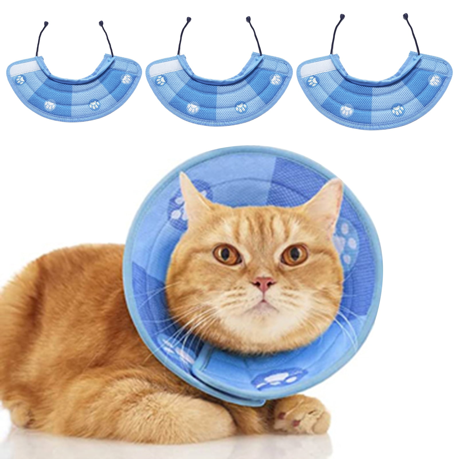 dnusflzt Cat Cone Collar,Soft Adjustable Breathable Cat Recovery Collar ...