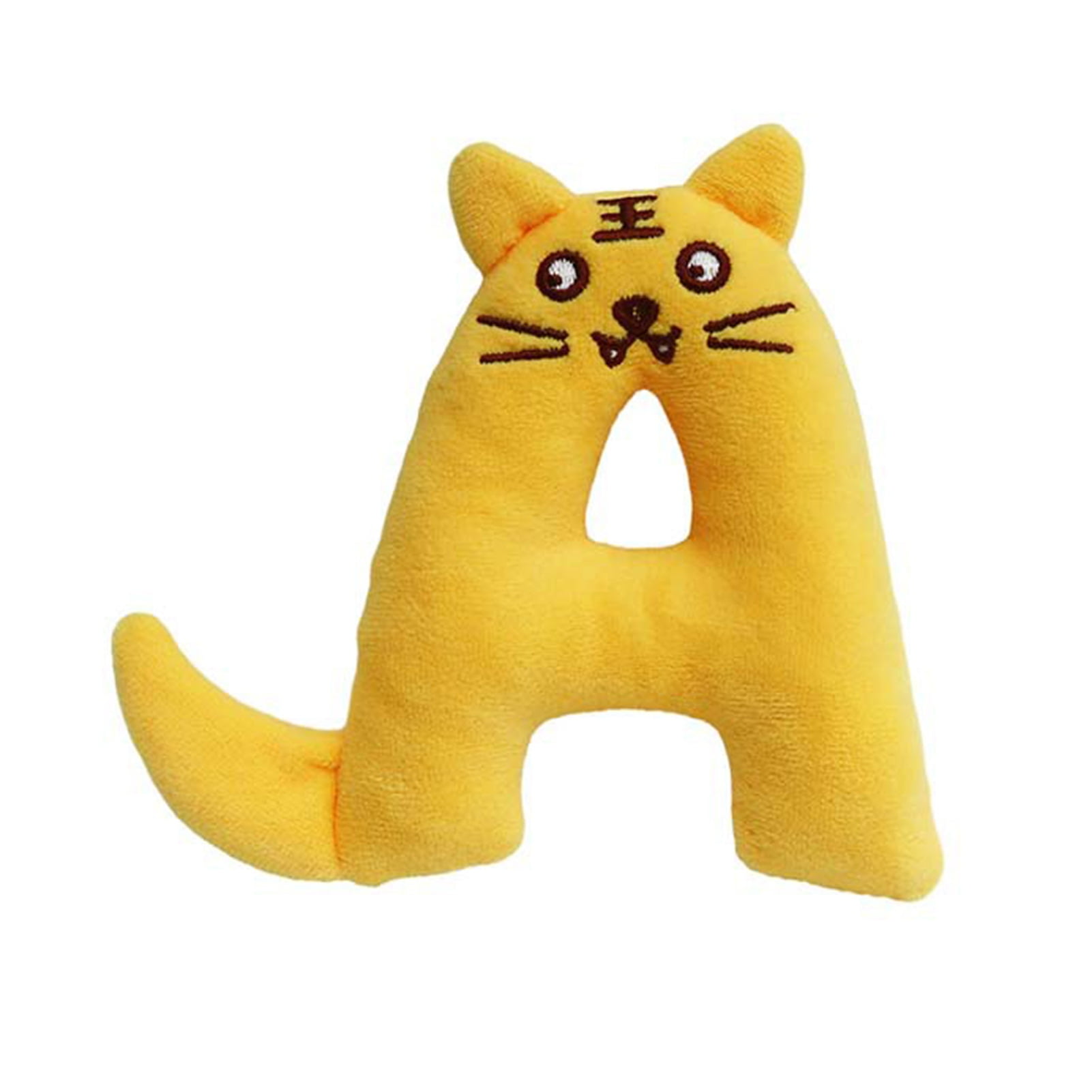dnusflzt Dog Squeak Toys,Cartoon Alphabet Shape Plush Dogs Molar Chew ...
