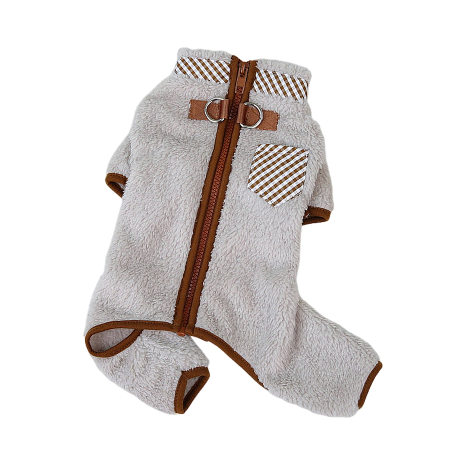 dnusflzt Pet Jumpsuit,Comfy Plush Puppy Onesie Clothes with Zipper ...