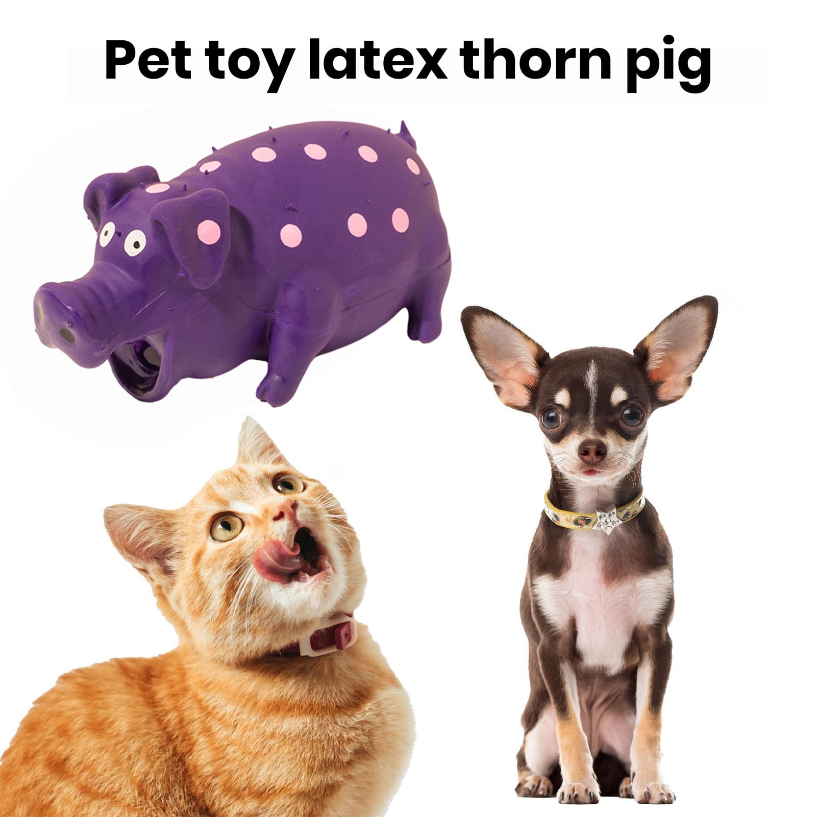 dnusflzt Pet Squeaky Toy,Cartoon Pig Shape Interactive Dog Chew Toy ...