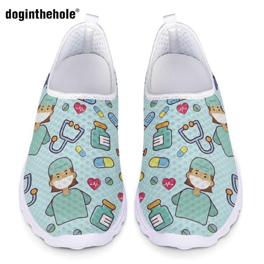 doginthehole Doctor Nurse Sneakers Women Medical Hospital Print ...