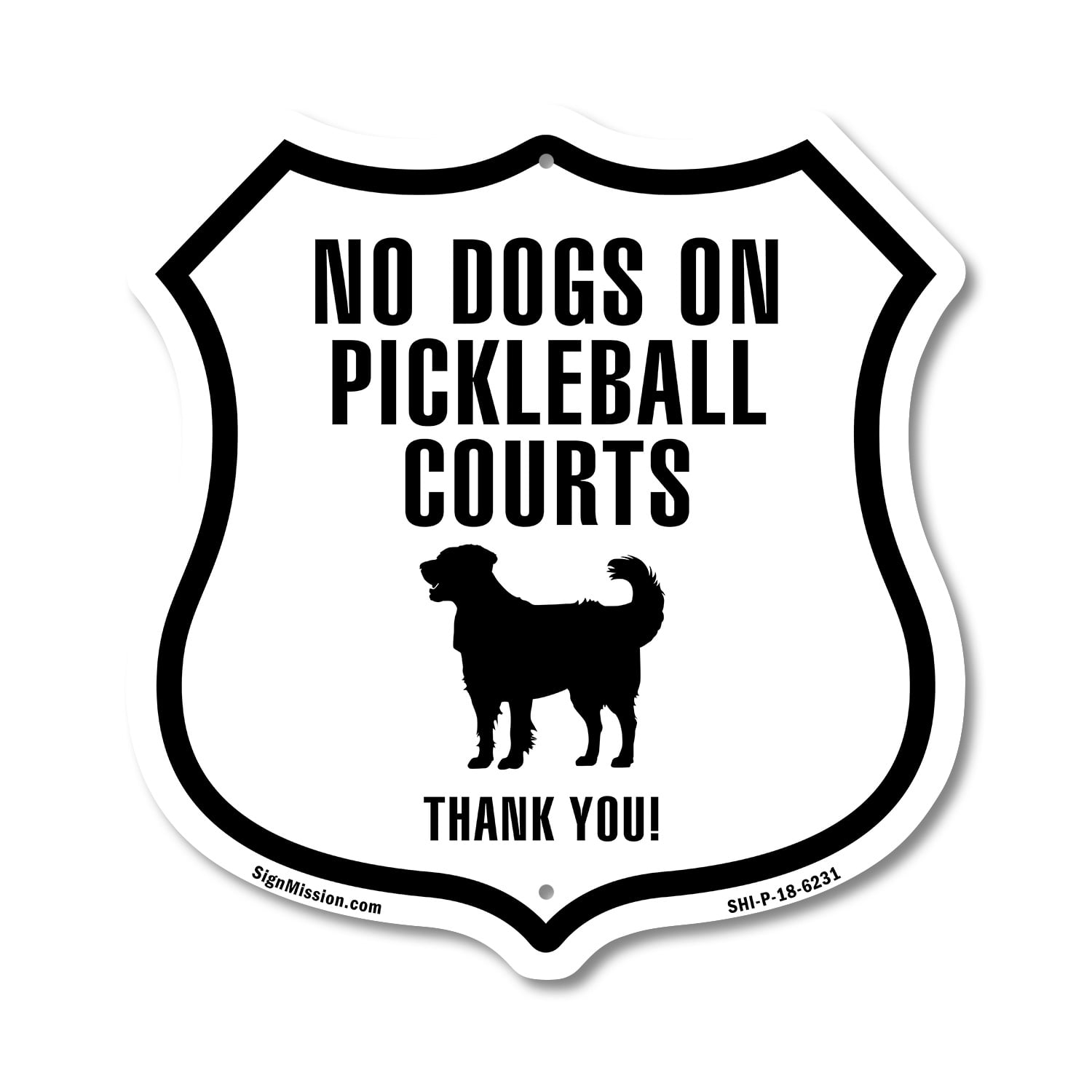 No dogs allowed on Pickleball courts thank you (2 Pack) 12 inch X 12 ...