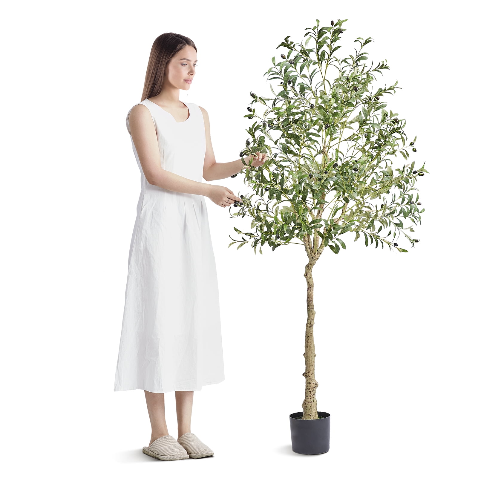 dokea Artificial Olive Tree - 6 FT Tall Faux Plant - PE Material Indoor ...