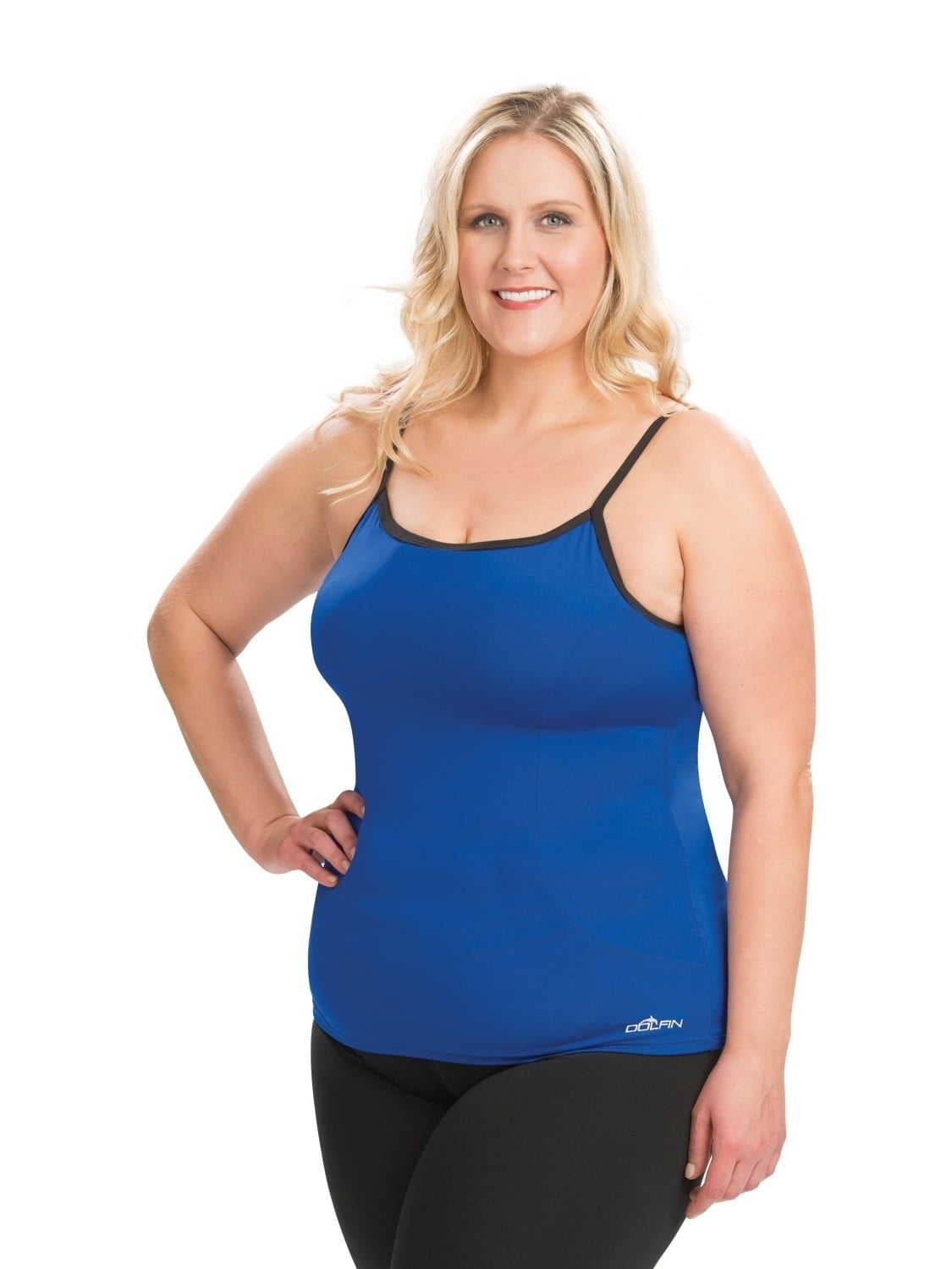 dolfin aquashape scoop neck blue tankini top - Walmart.com