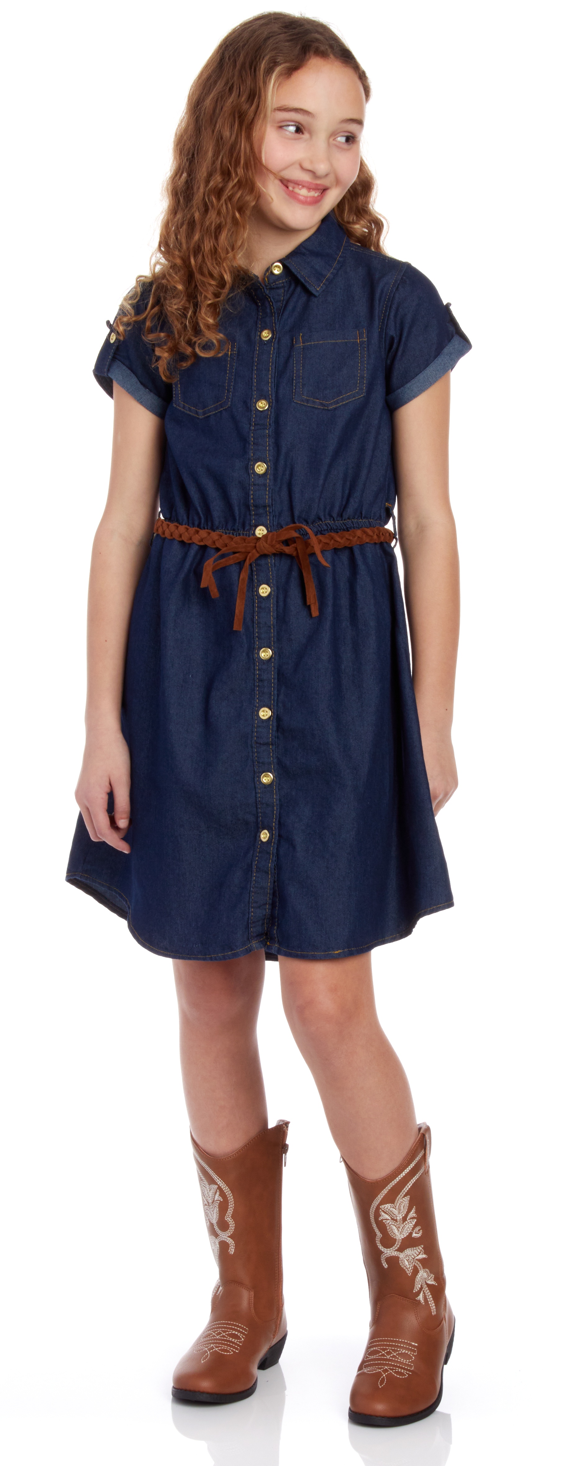 Jordache Girls Denim Jumper Dress, Sizes 4-18 - Walmart.com