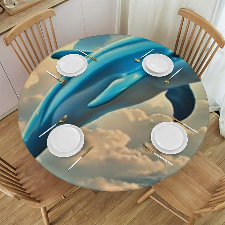 dolphin Pattern Round decorative can be washed and reused for round ...