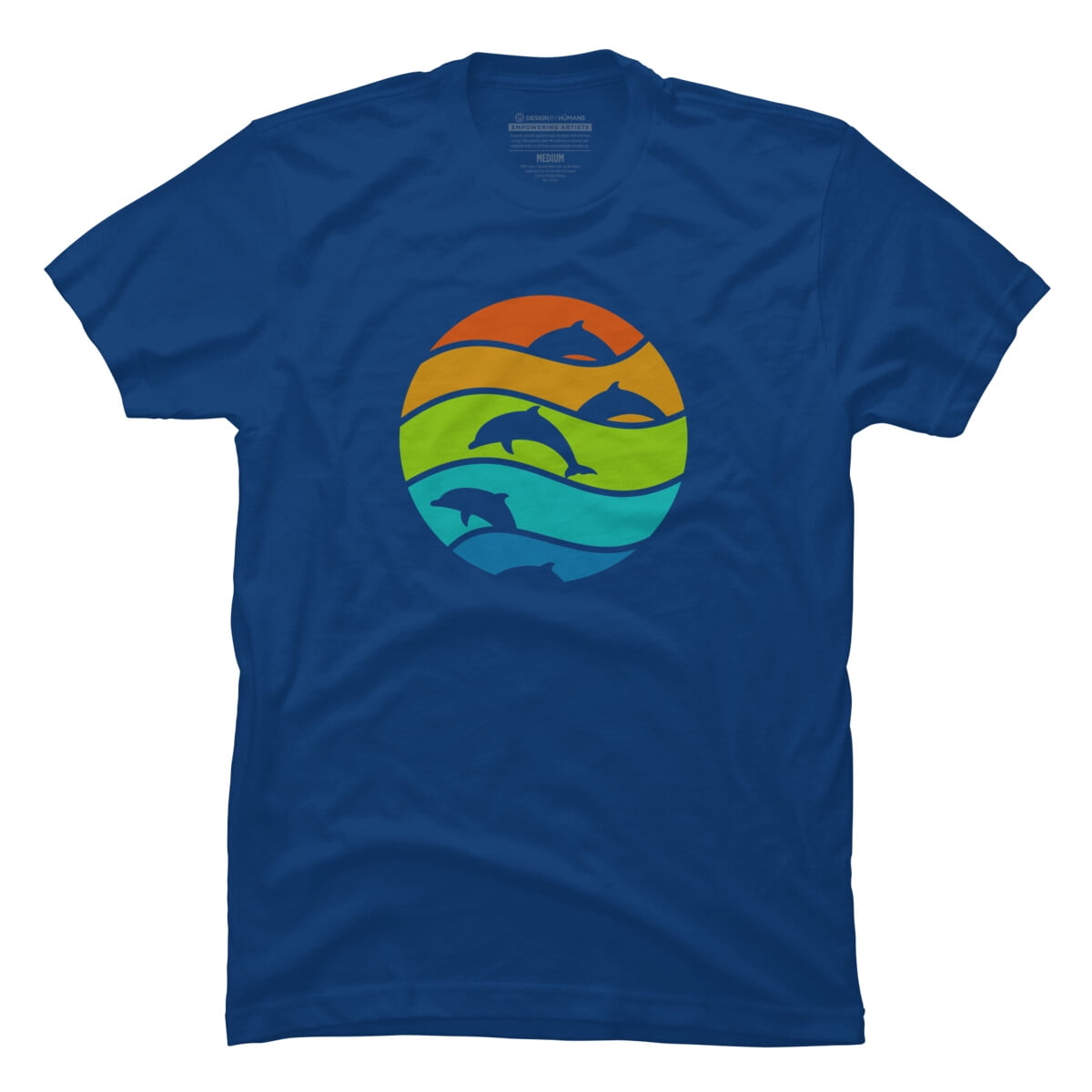 dolphin art Mens Royal Blue Graphic Tee - Design By Humans XL - Walmart.com