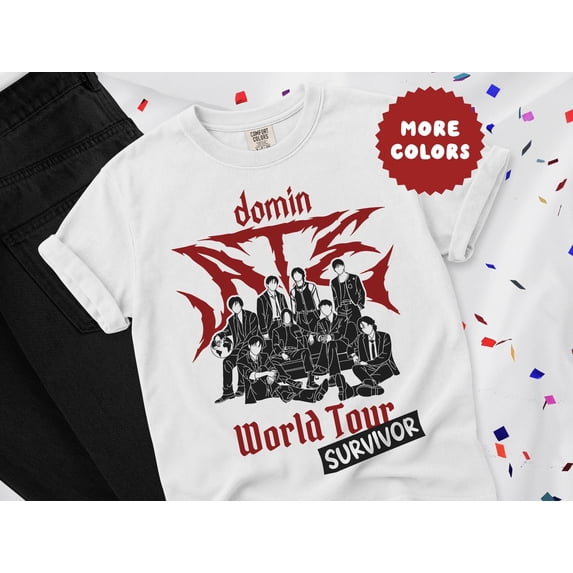dominATE Stray Kids World Tour Survivor T-Shirt, Kpop Fan Merch, Plus ...
