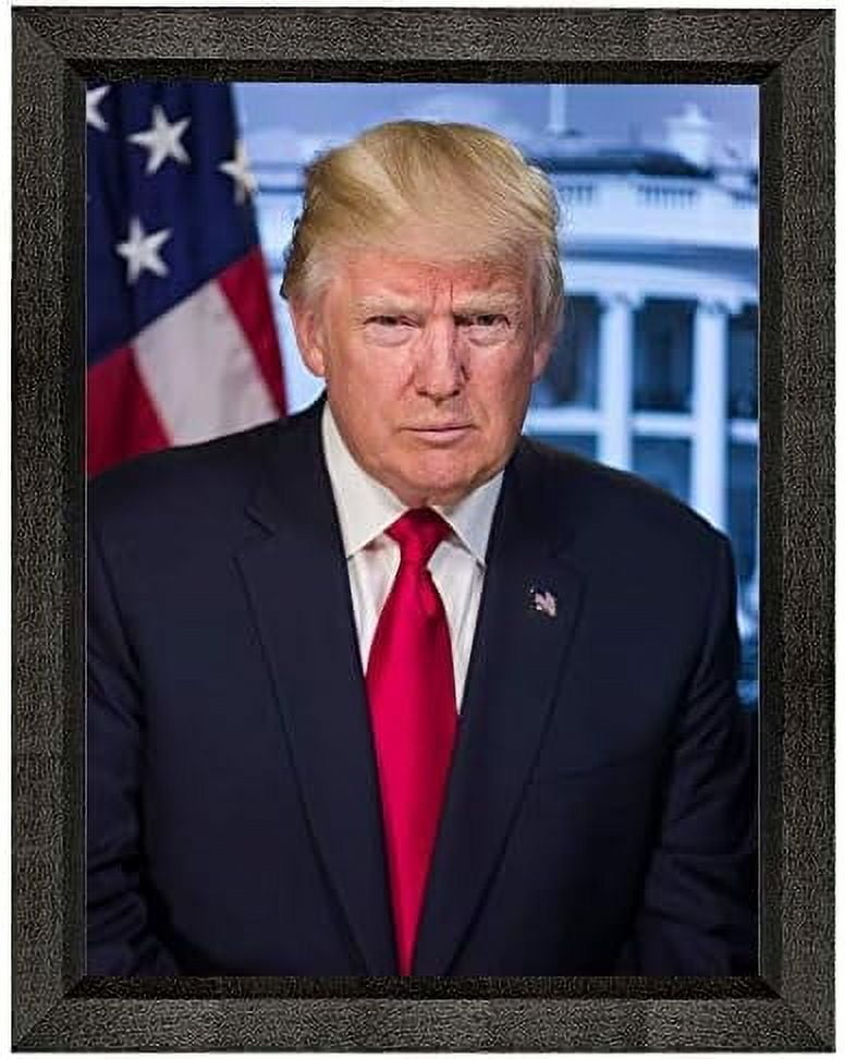 donald trump photograph in a black beveled frame - historical artwork ...