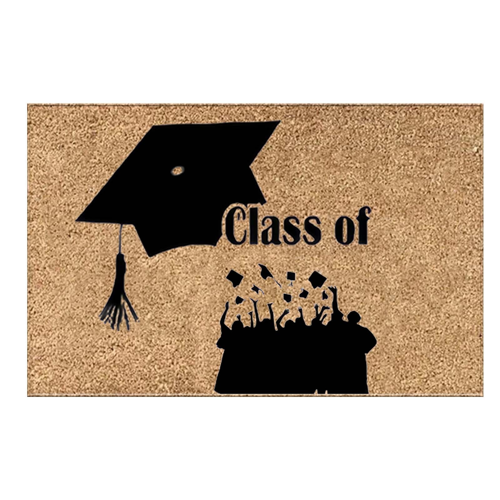 door mat outdoor entrance graduation banner welcome doormat funny for ...