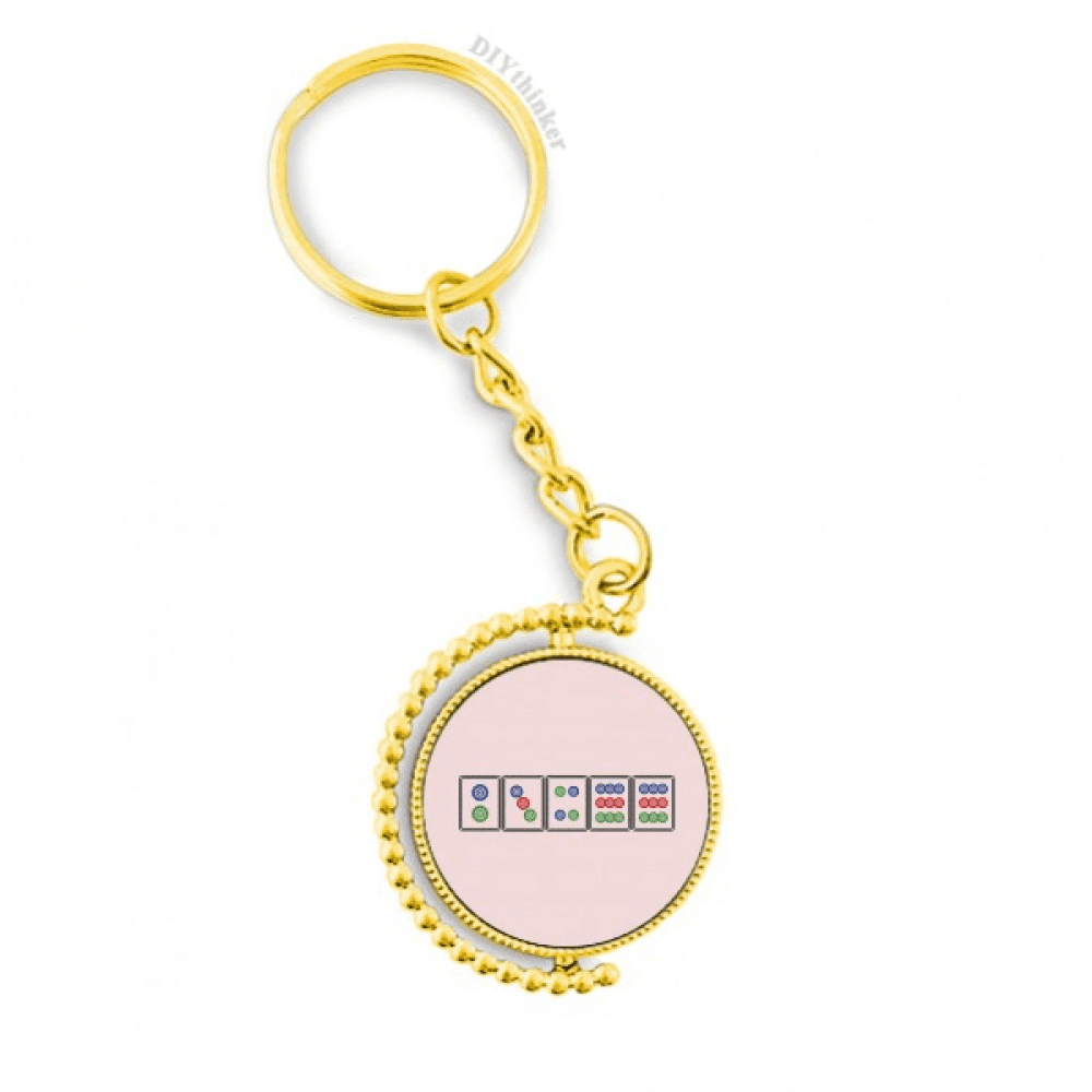 dots suit mahjong tiles metal connector key chain accessory en ...