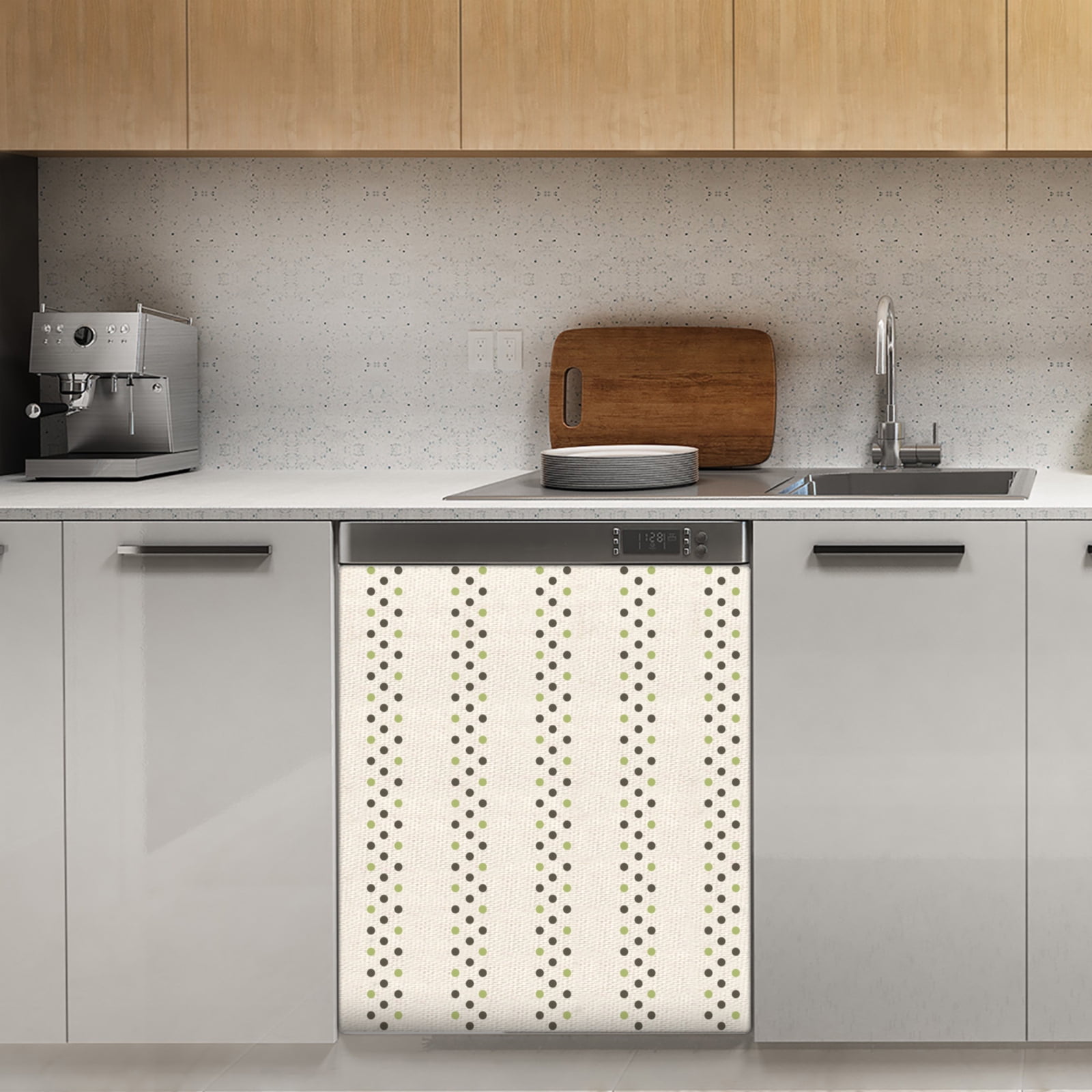 dots waves shades of green dots Dishwasher Magnet Cover Decorative ...
