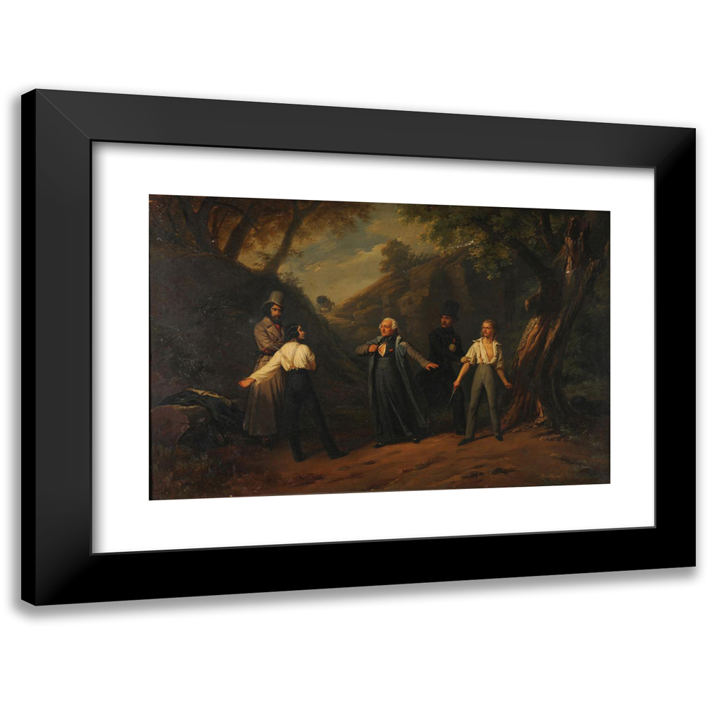 Édouard-Henri-Théophile Pingret 24x17 Black Modern Framed Museum Art ...