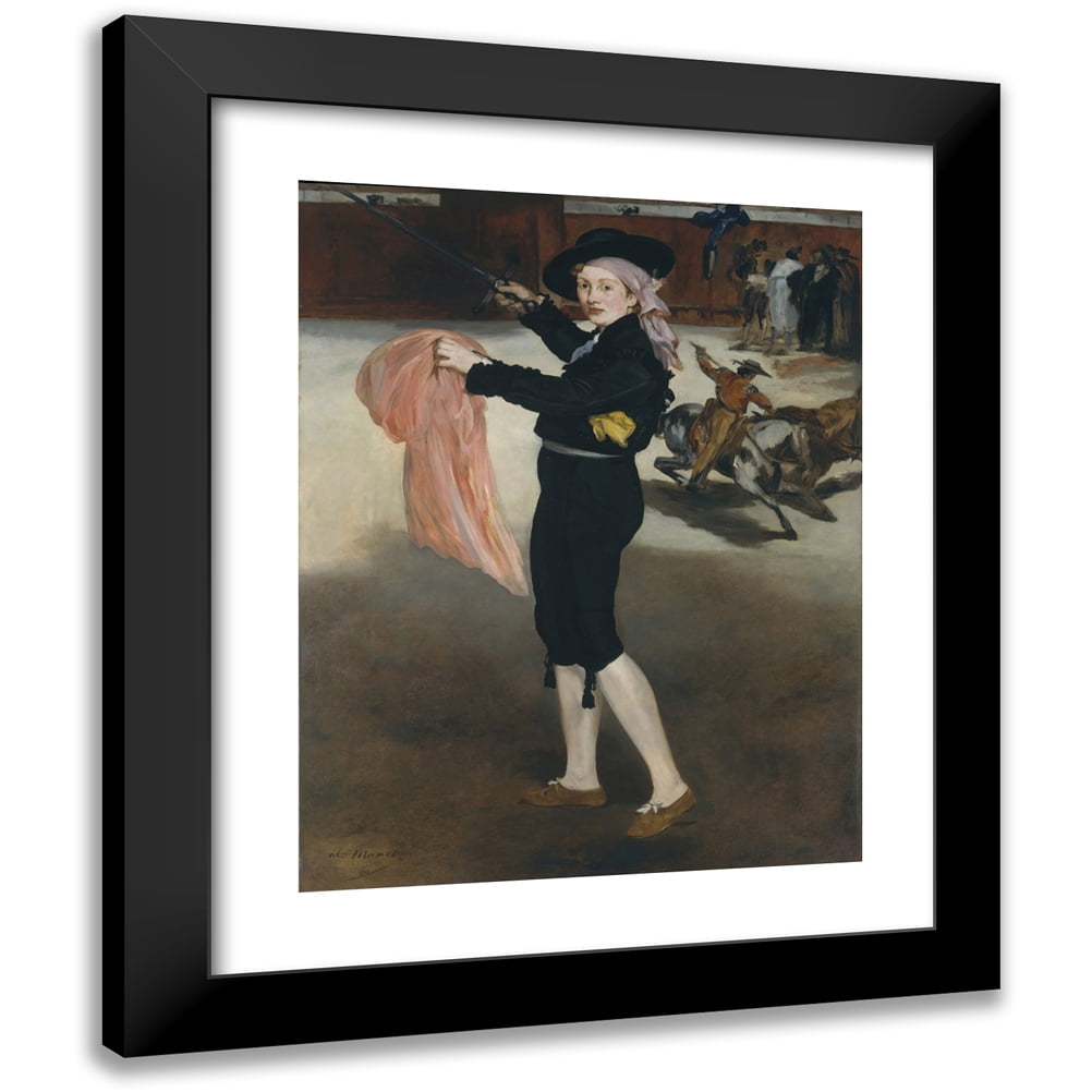 Édouard Manet 12x14 Black Modern Framed Museum Art Print Titled - Mademoiselle V. . . in the ...