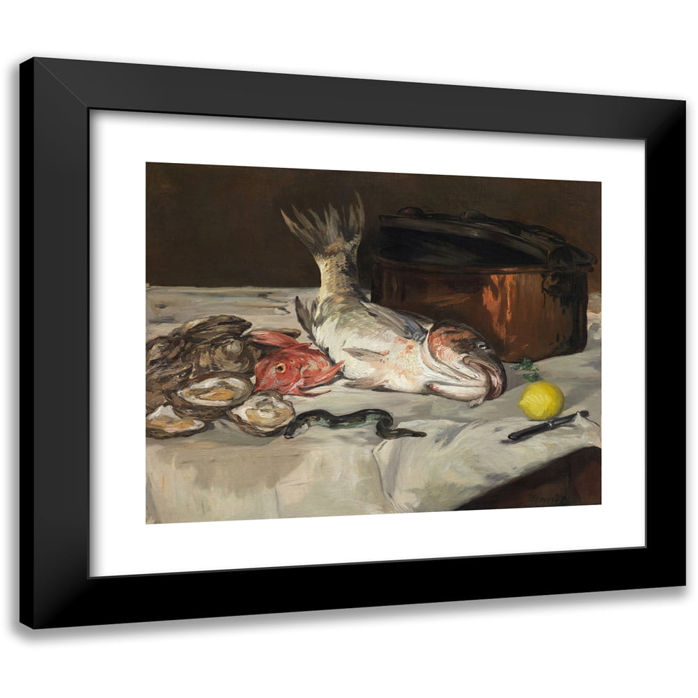 Édouard Manet 14x12 Black Modern Framed Museum Art Print Titled - Fish ...
