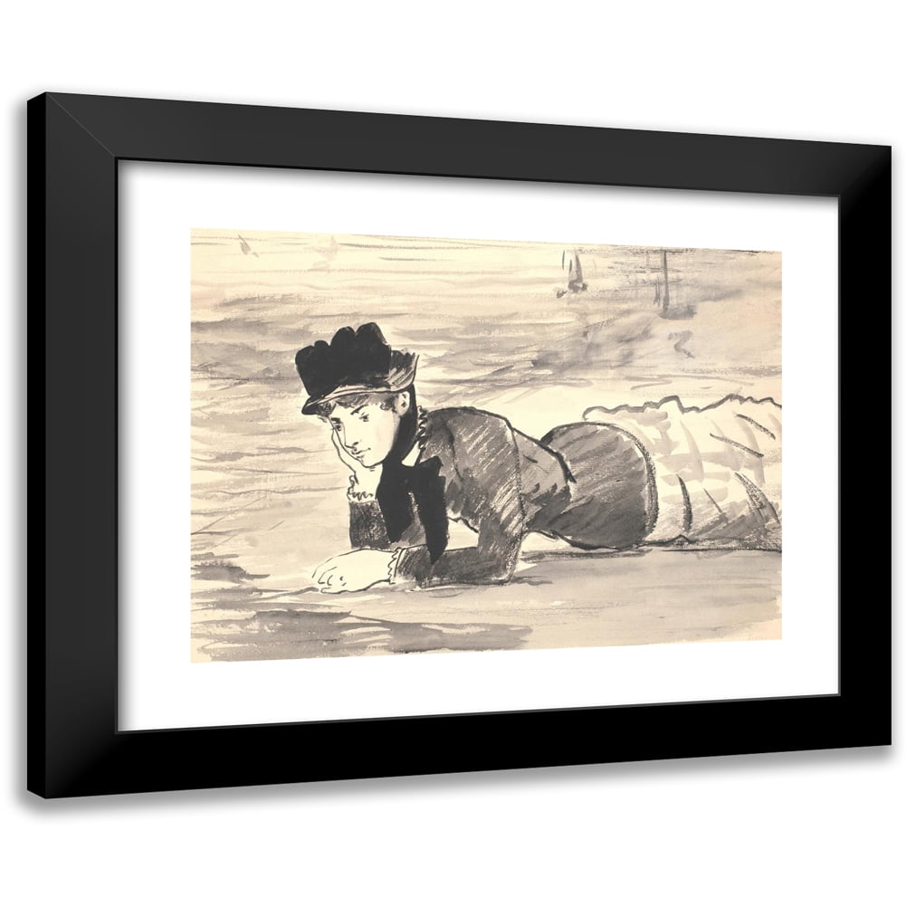 Édouard Manet 18x14 Black Modern Framed Museum Art Print Titled - Woman ...