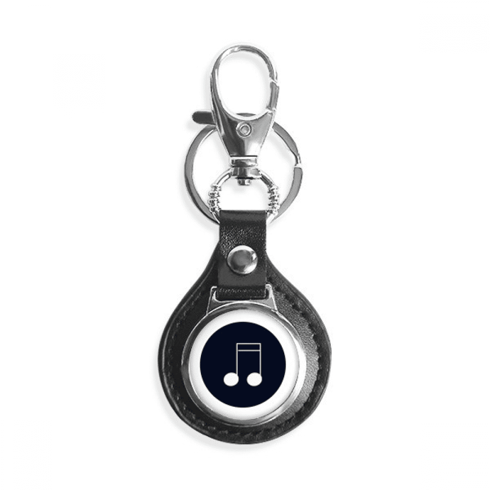doubled-dequaver music notes key chain keyholder hook leather metal ...