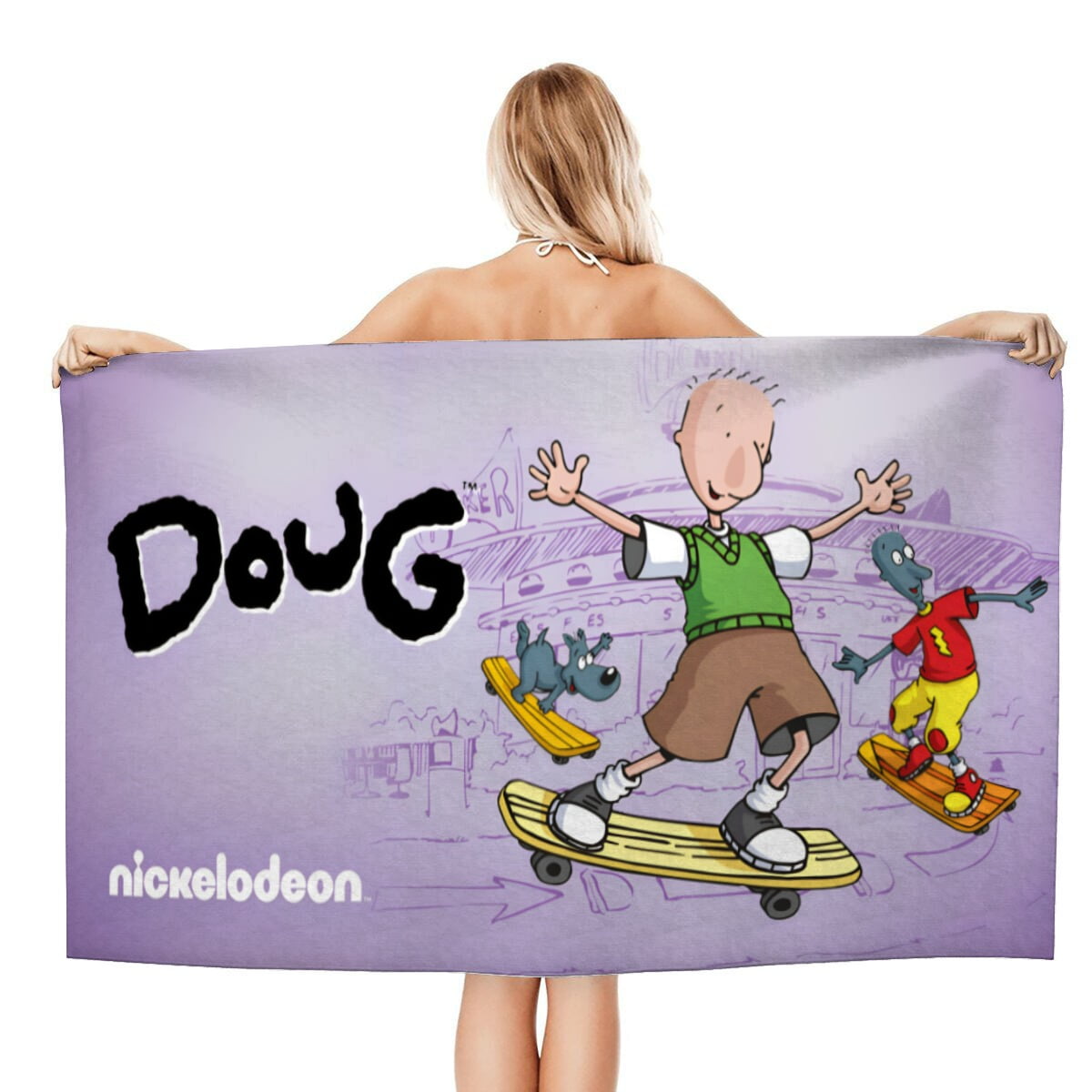 doug funnie Gifts Beach Towel for Women Girl Birthday Inspired Fan Bath Outdoor Music Lover ...