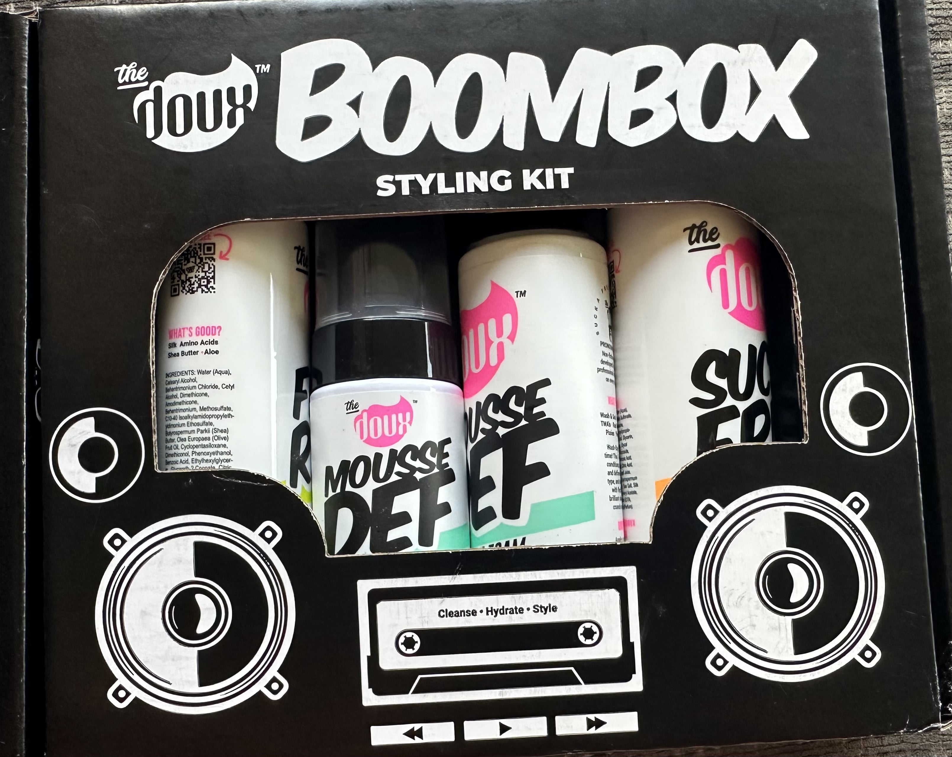 The doux Boombox styling kit 4 pack with Mousse def texture foam 7 fl ...