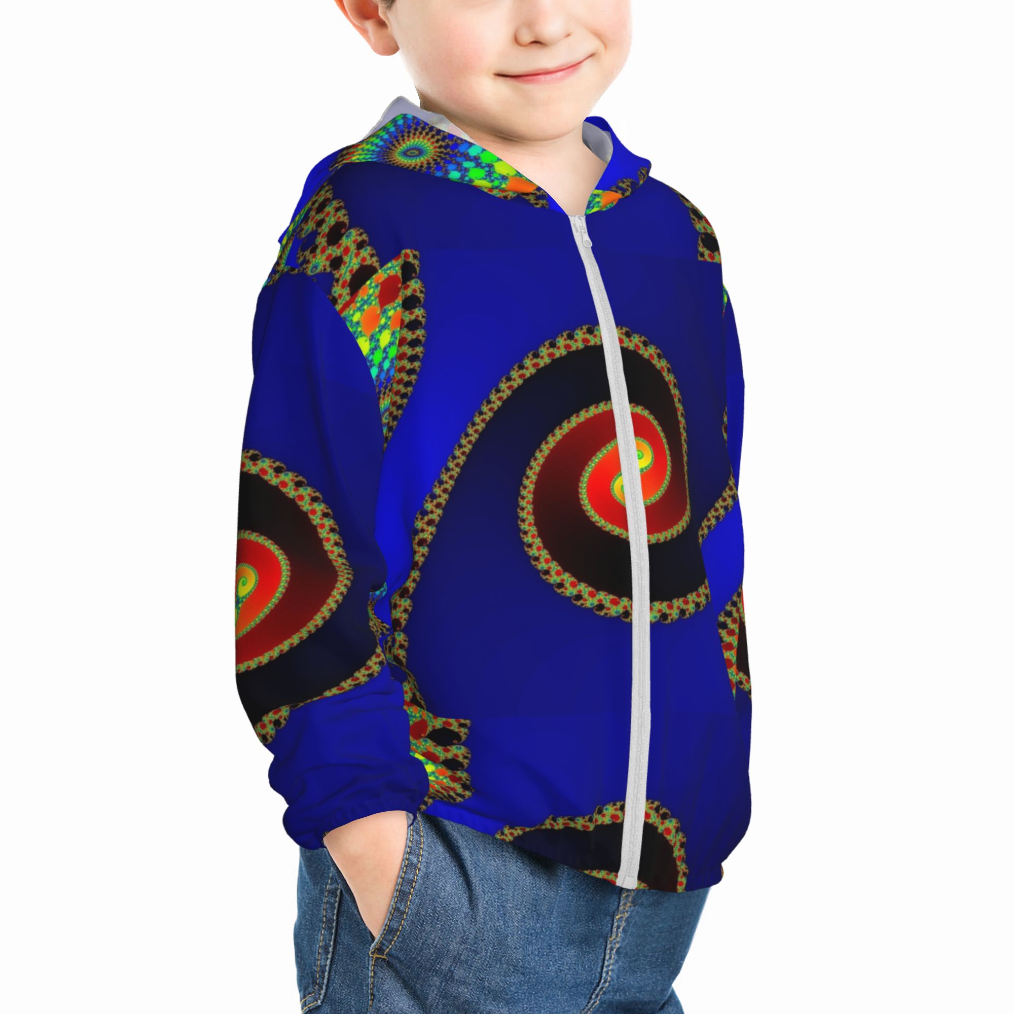 dpsychedelic- Kids Zip-Up Hoodie Girls Boys Sun Protection Jacket Hooded Cooling Shirt - Walmart.com