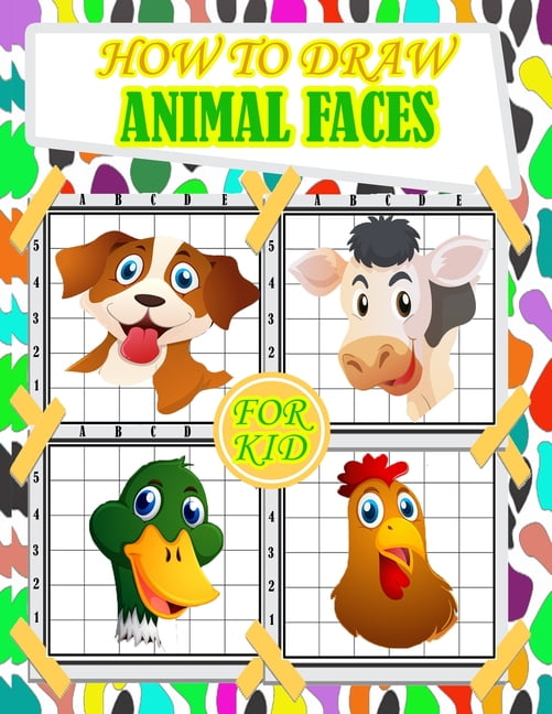 how to draw animal faces for kids: fun and cute animals faces drawing ...
