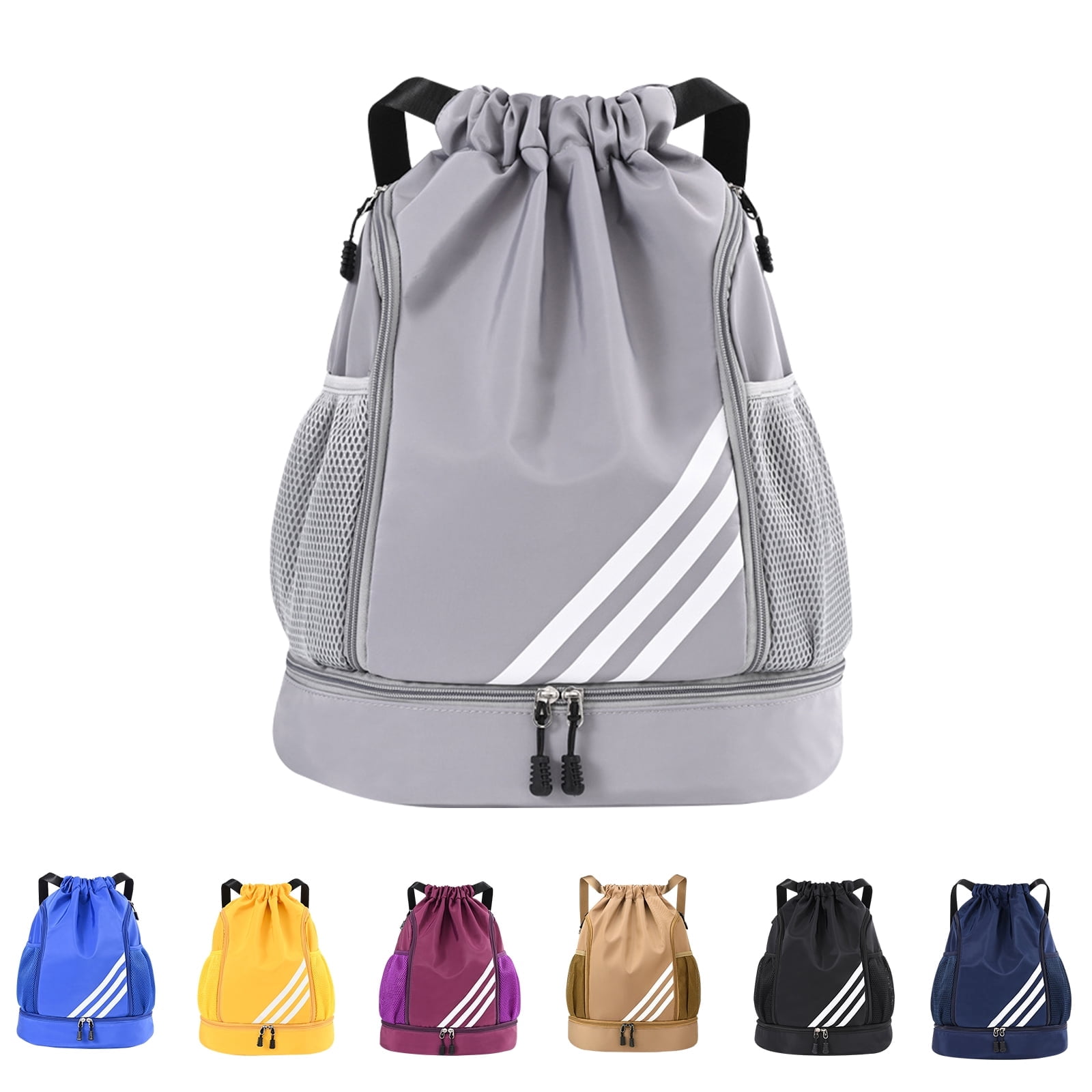 drawstring backpack resistant string bag swimming gym sports bags ...