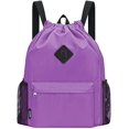 drawstring backpack sports gym bag with shoes compartment, water ...
