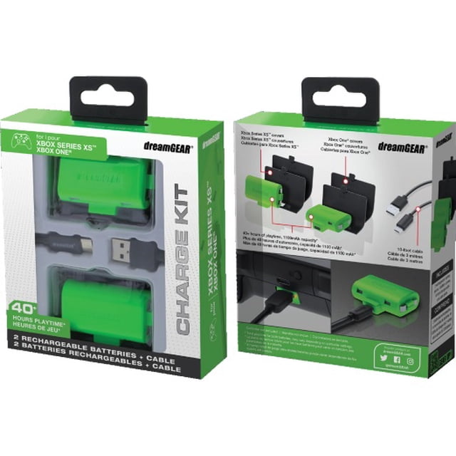 dreamGEAR Charge Kit 2x Rechargeable Battery Packs + Charge Cable for ...