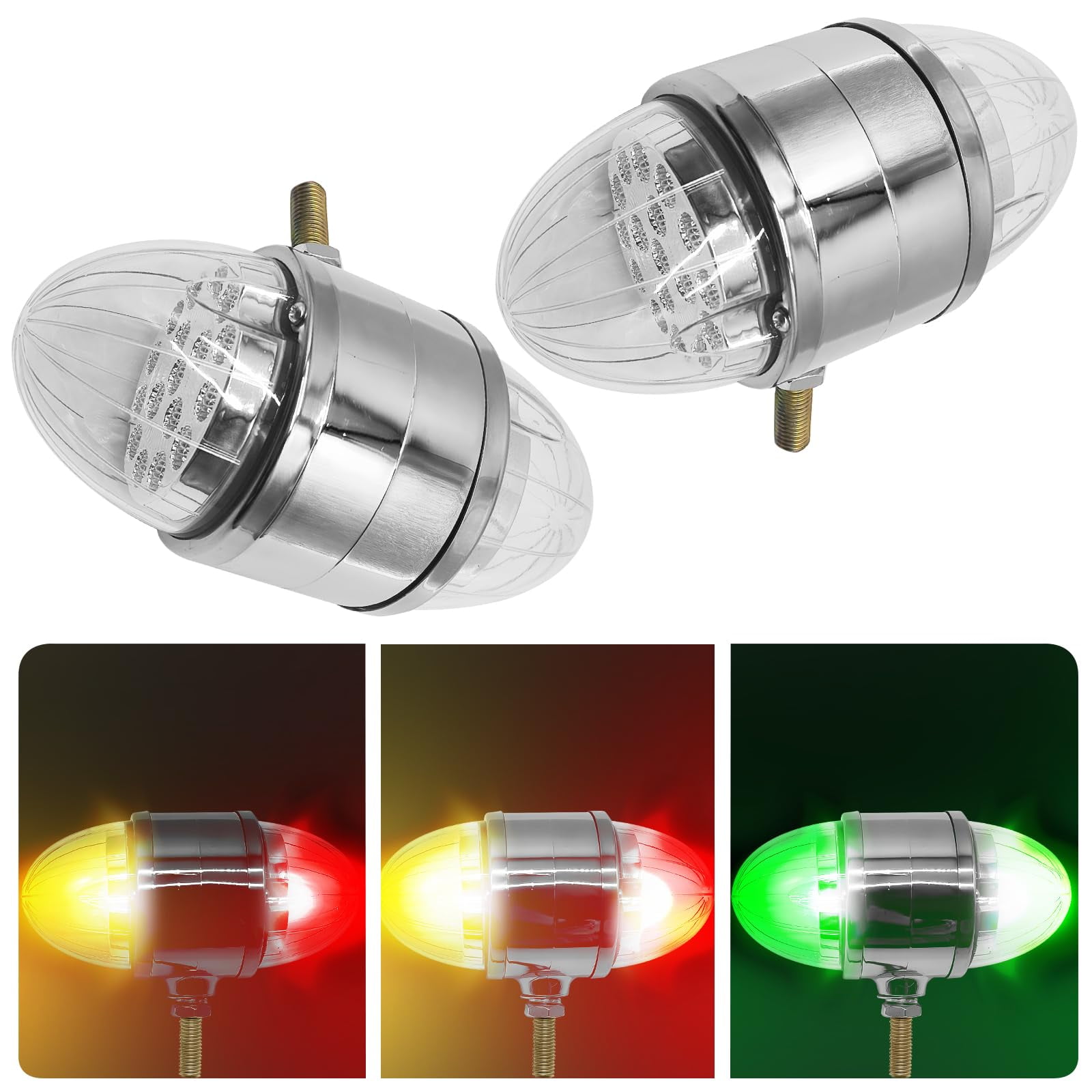 dreamdragon 2PCS 17 LED KEF16 Dual Revolution Amber Red Turn Signal ...