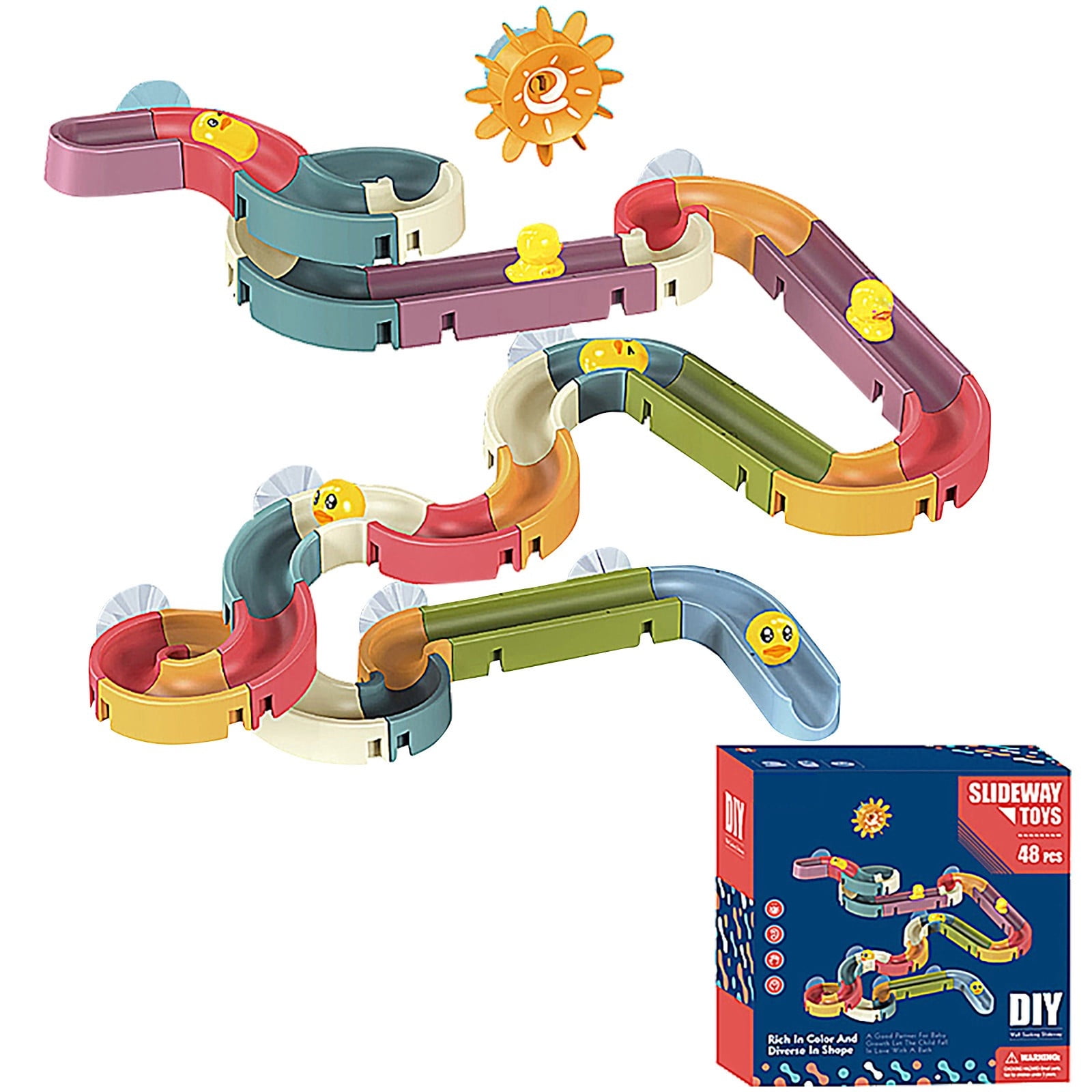 dreamlascar Duck Slide Toys, Bath Toys for Kids Toddler, Slide Track ...